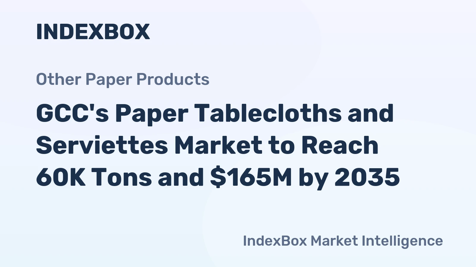 GCC's Paper Tablecloths and Serviettes Market to Reach 60K Tons and $165M by 2035