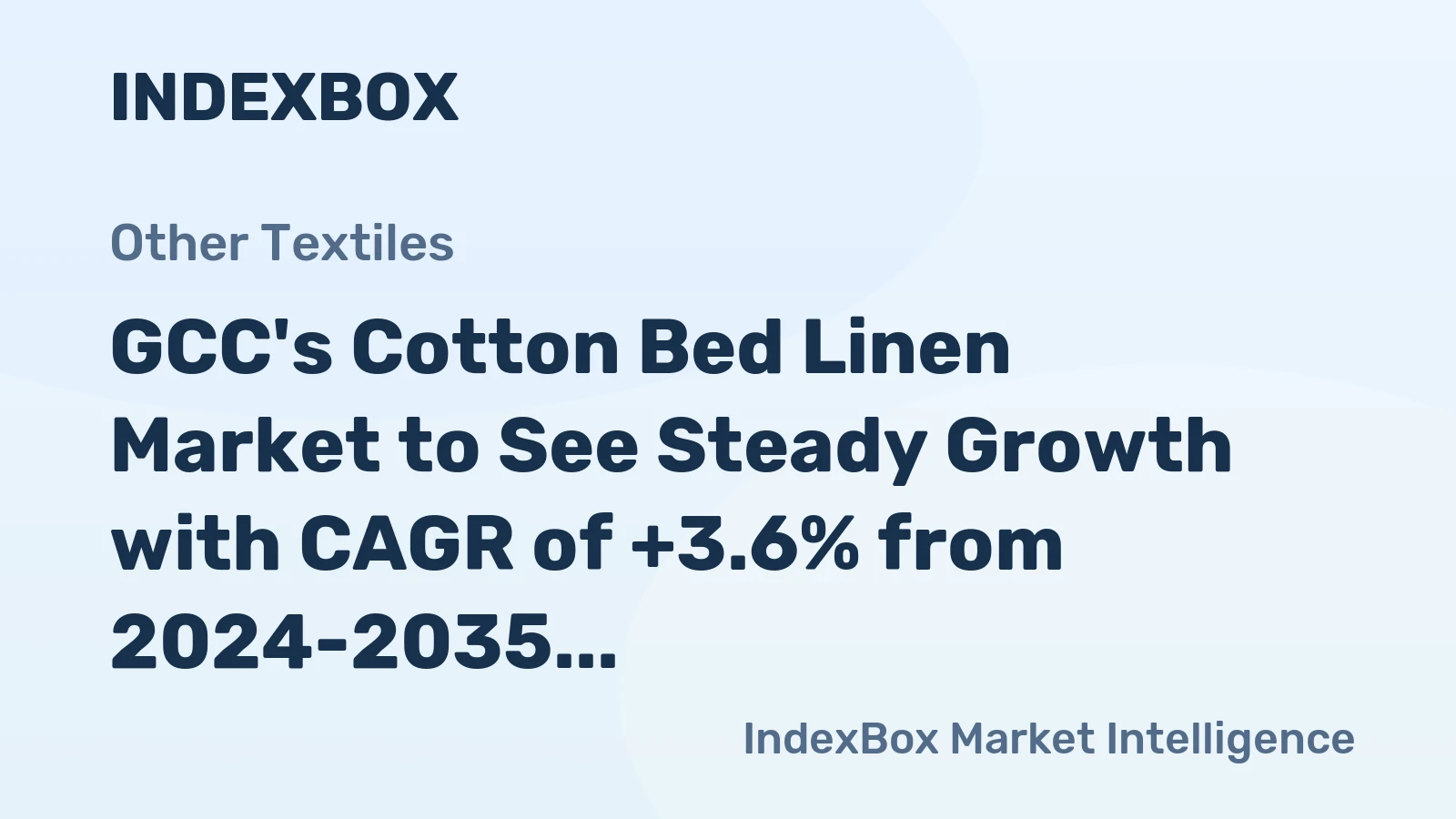GCC's Cotton Bed Linen Market to See Steady Growth with CAGR of +3.6% from 2024-2035