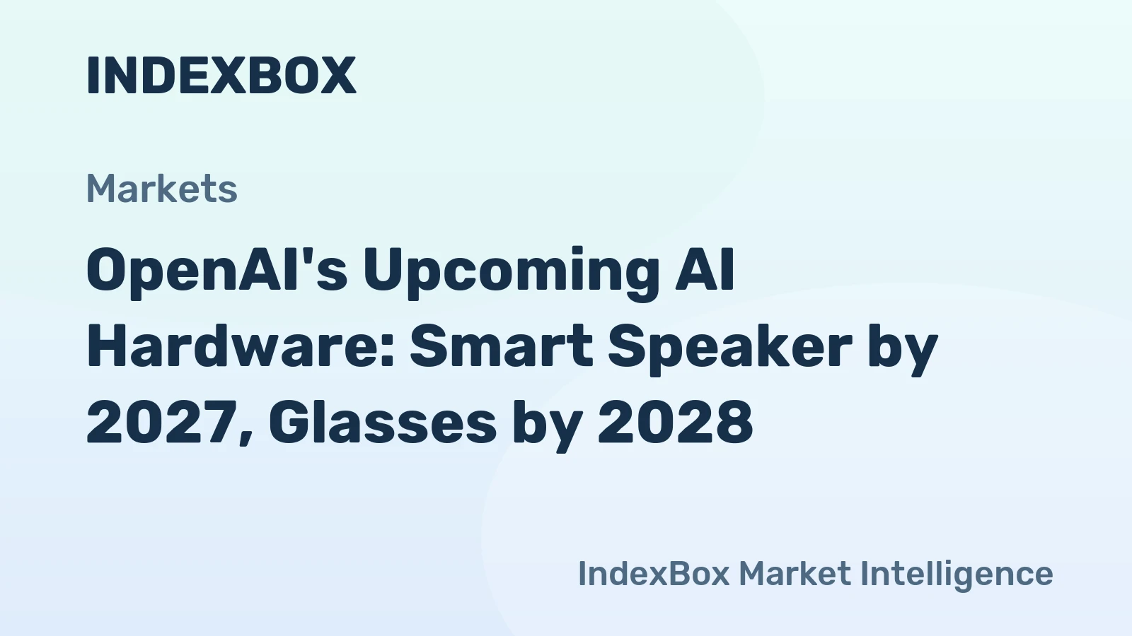 OpenAI's Upcoming AI Hardware: Smart Speaker by 2027, Glasses by 2028