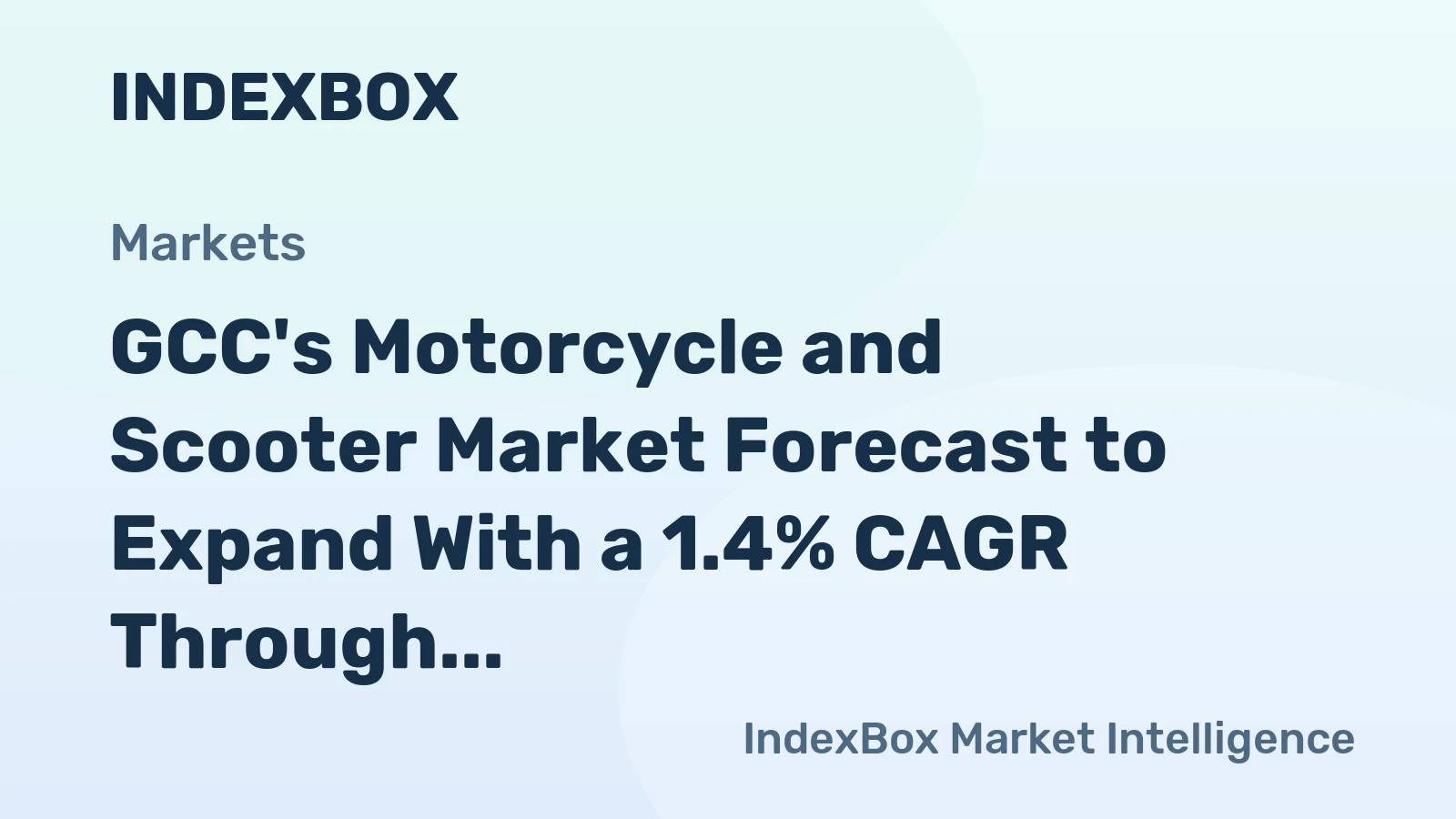 GCC's Motorcycle and Scooter Market Forecast to Expand With a 1.4% CAGR Through 2035
