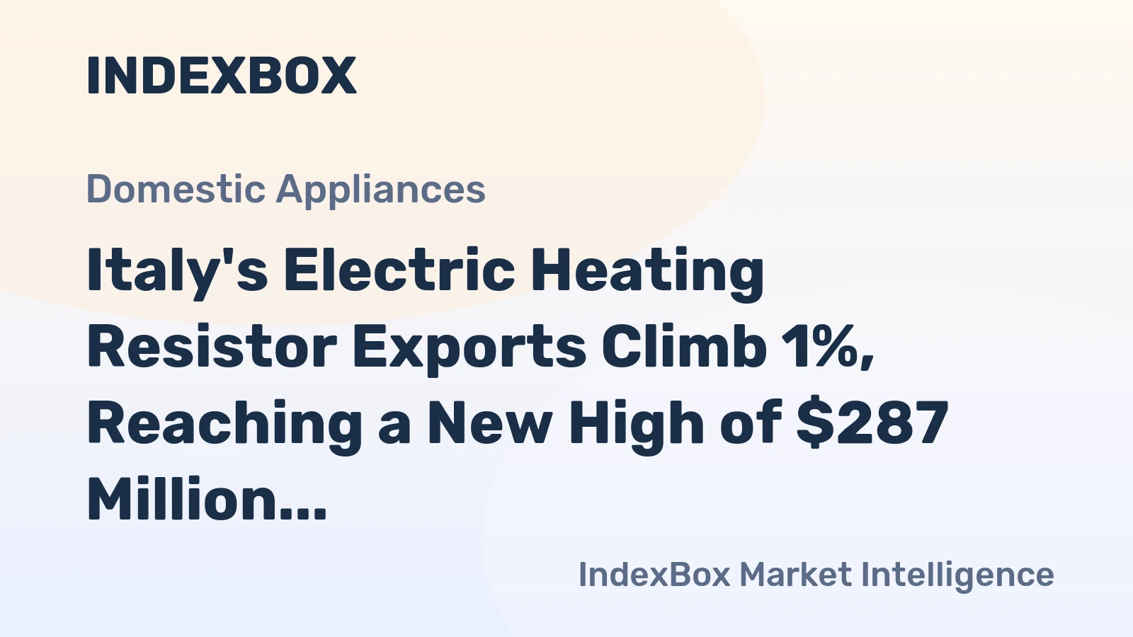 Italy's Electric Heating Resistor Exports Climb 1%, Reaching a New High of $287 Million in 2023