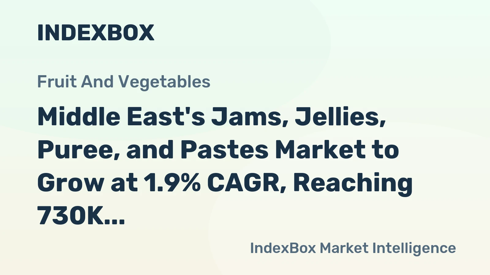 Middle East's Jams, Jellies, Puree, and Pastes Market to Grow at 1.9% CAGR, Reaching 730K Tons by 2035