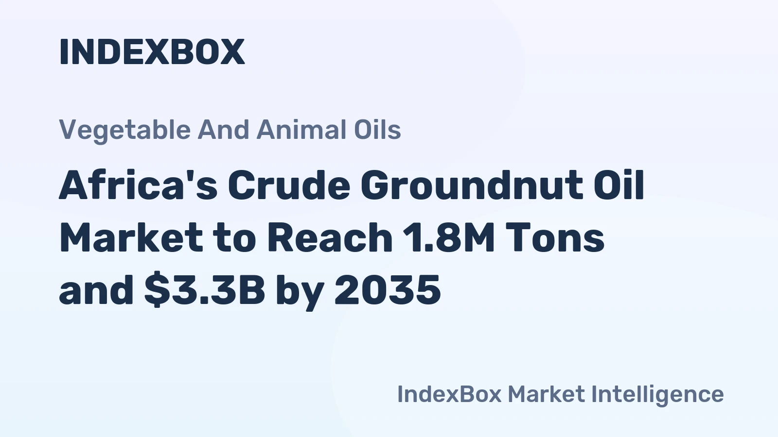 Africa's Crude Groundnut Oil Market to Reach 1.8M Tons and $3.3B by 2035