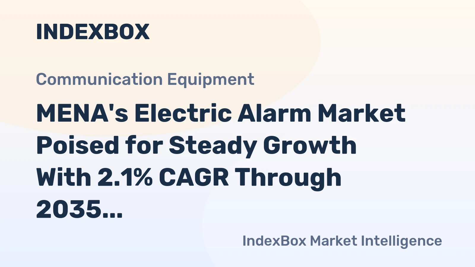 MENA's Electric Alarm Market Poised for Steady Growth With 2.1% CAGR Through 2035