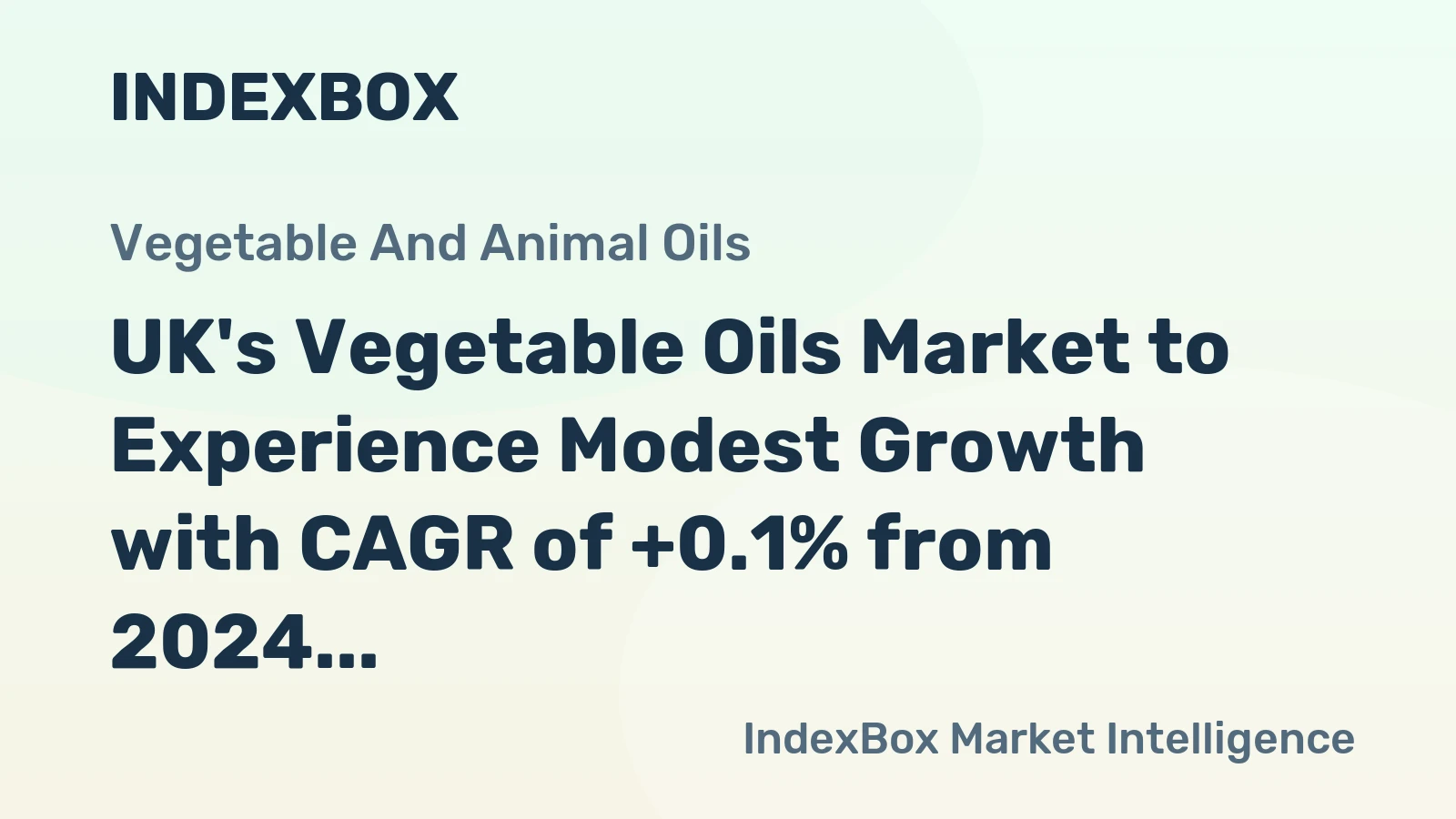 UK's Vegetable Oils Market to Experience Modest Growth with CAGR of +0.1% from 2024 to 2035