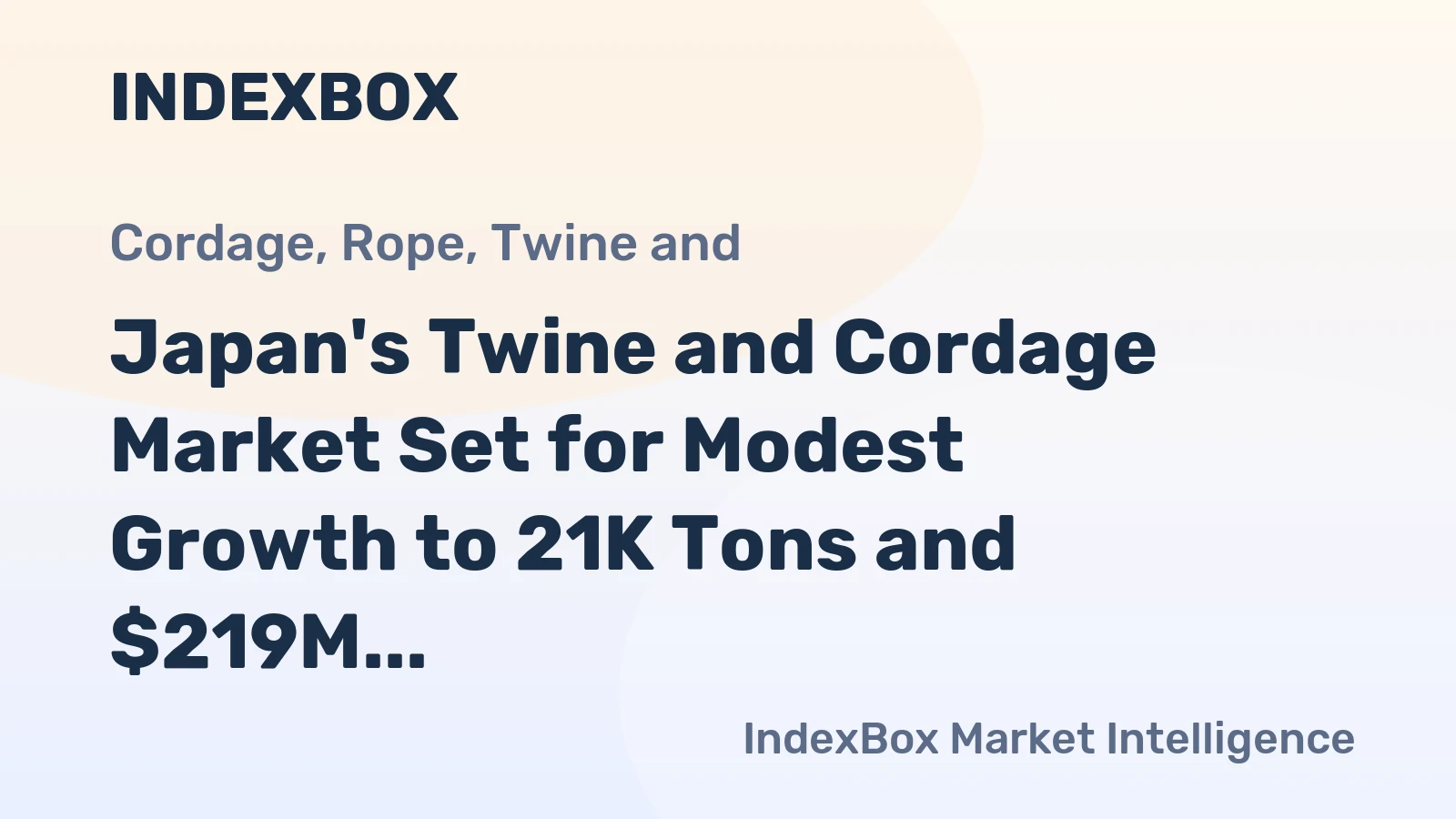 Japan's Twine and Cordage Market Set for Modest Growth to 21K Tons and $219M by 2035