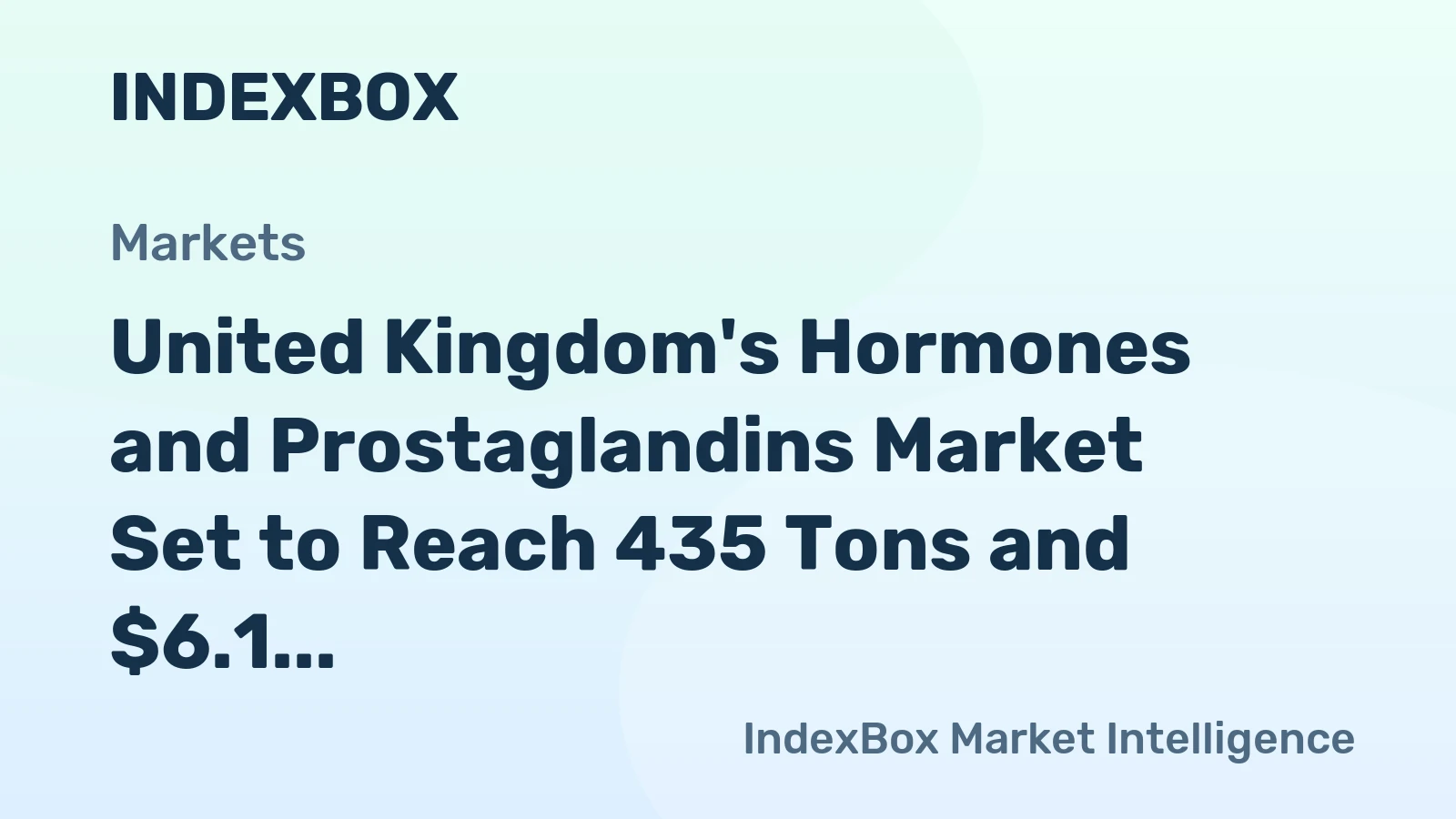United Kingdom's Hormones and Prostaglandins Market Set to Reach 435 Tons and $6.1 Billion
