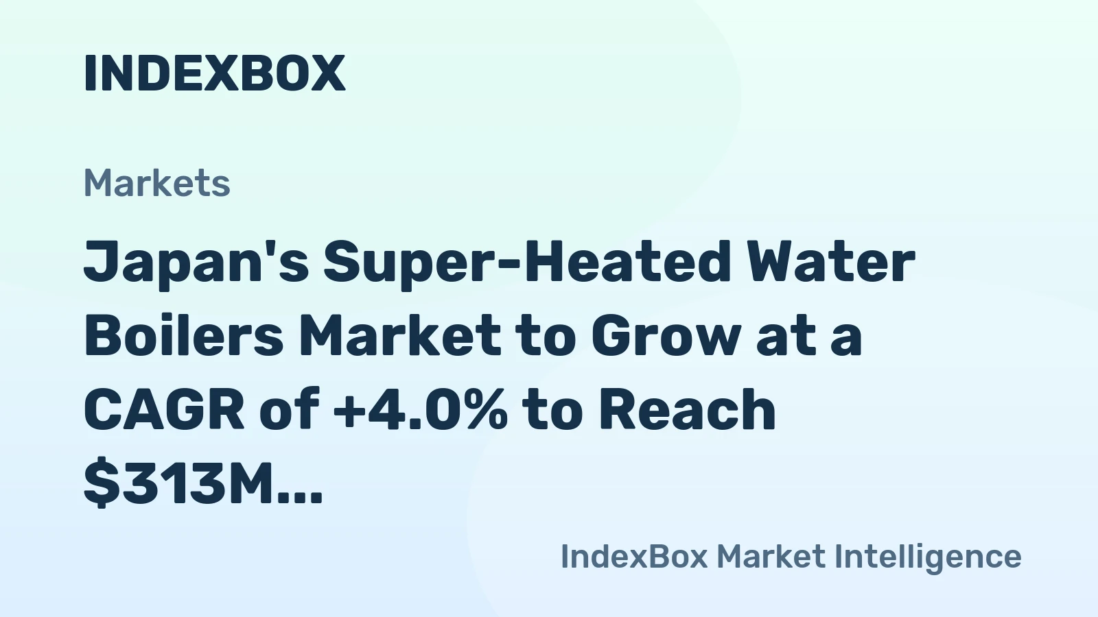 Japan's Super-Heated Water Boilers Market to Grow at a CAGR of +4.0% to Reach $313M by 2035