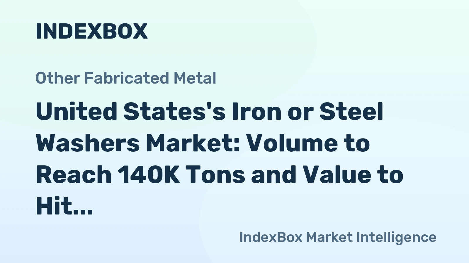 United States's Iron or Steel Washers Market: Volume to Reach 140K Tons and Value to Hit $588M by 2035
