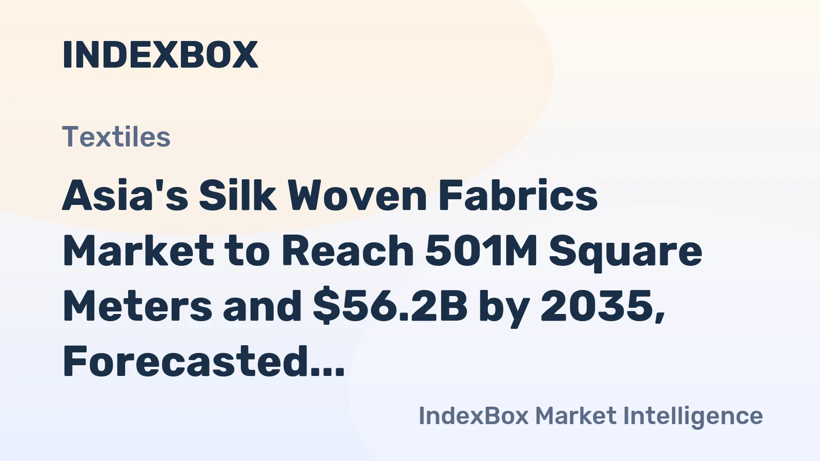 Asia's Silk Woven Fabrics Market to Reach 501M Square Meters and $56.2B by 2035, Forecasted with +2.7% and +3.9% CAGR respectively
