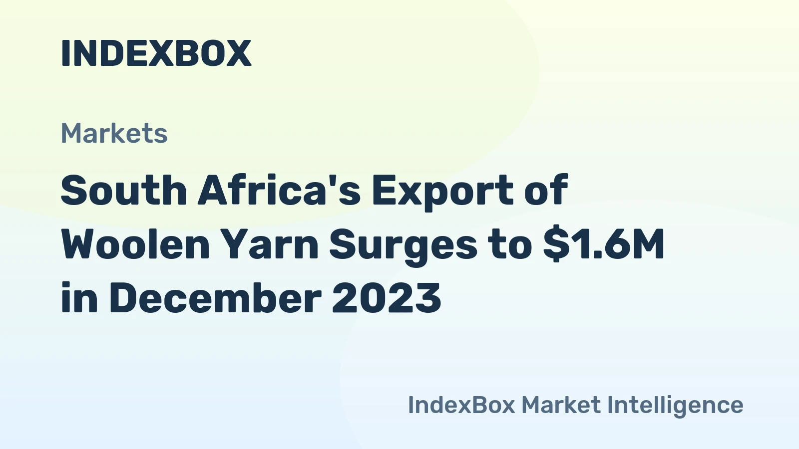 South Africa's Export of Woolen Yarn Surges to $1.6M in December 2023
