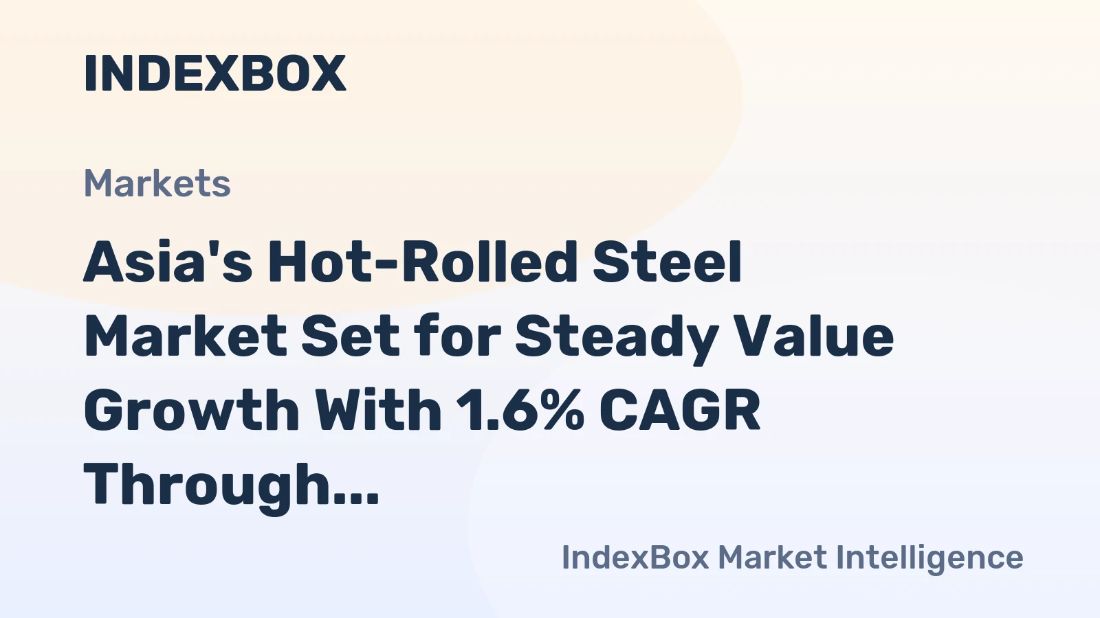 Asia's Hot-Rolled Steel Market Set for Steady Value Growth With 1.6% CAGR Through 2035
