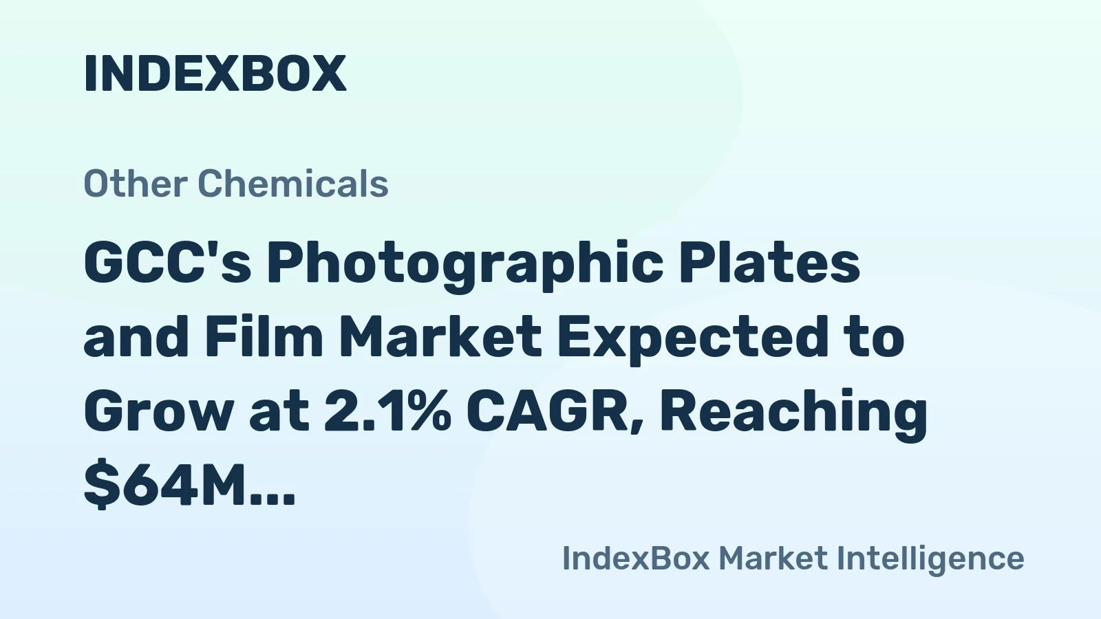 GCC's Photographic Plates and Film Market Expected to Grow at 2.1% CAGR, Reaching $64M by 2035