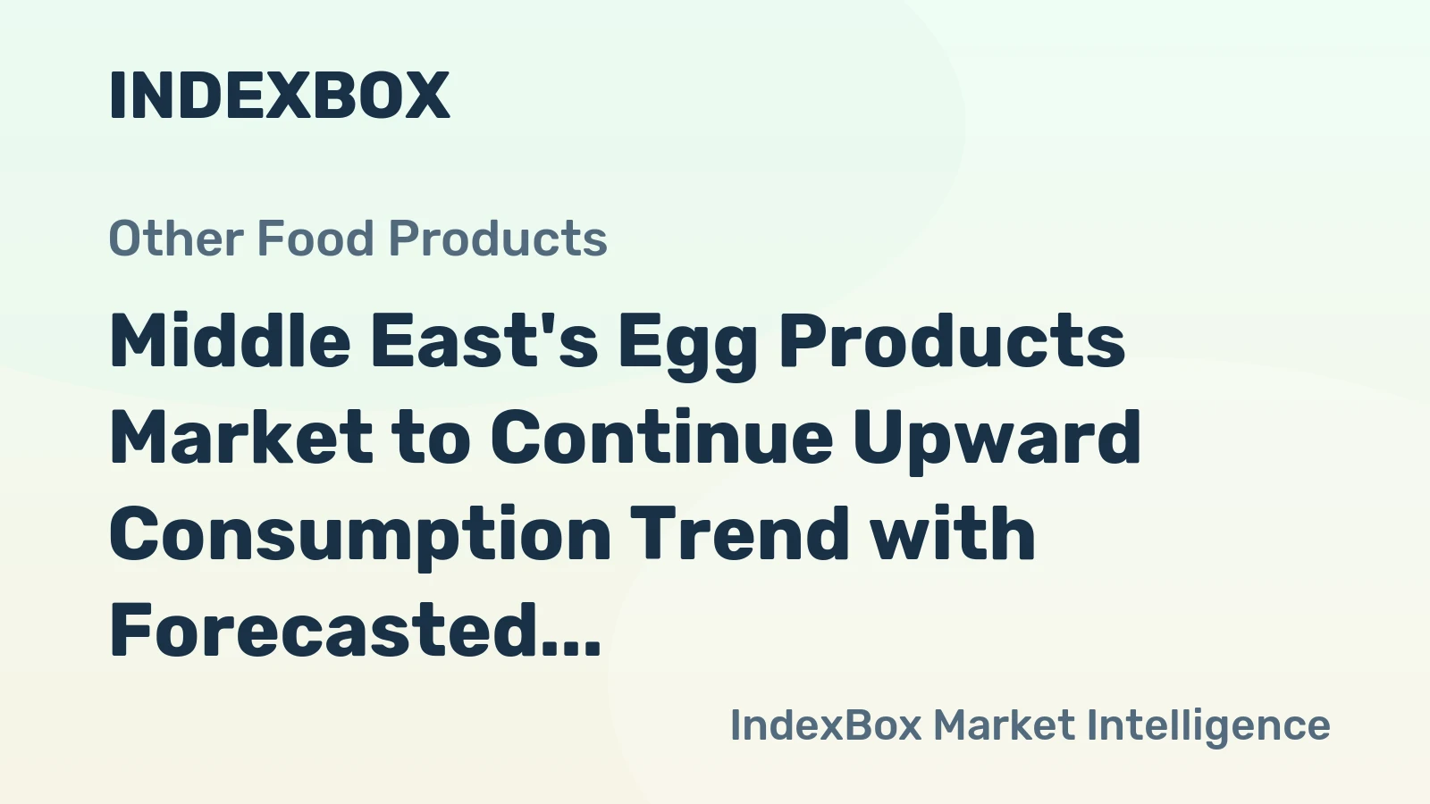 Middle East's Egg Products Market to Continue Upward Consumption Trend with Forecasted CAGR of +1.8%