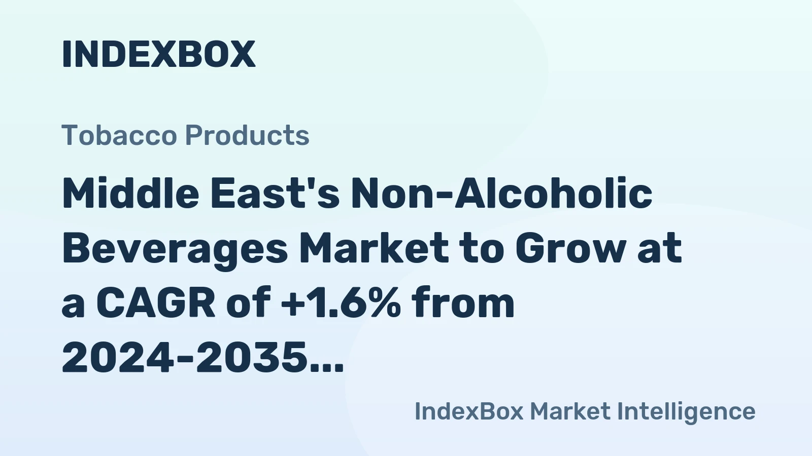 Middle East's Non-Alcoholic Beverages Market to Grow at a CAGR of +1.6% from 2024-2035, Reaching $12.4B