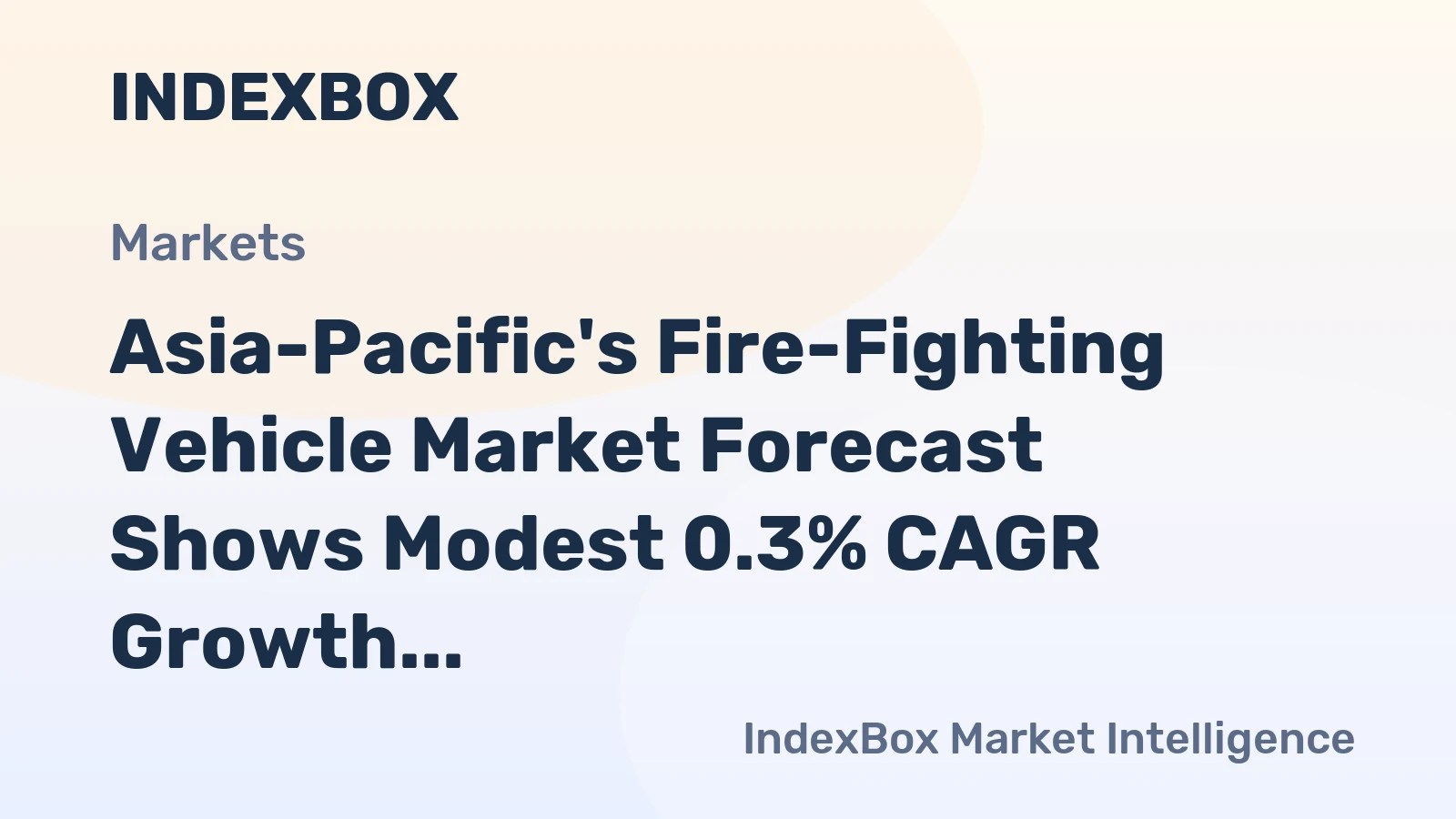 Asia-Pacific's Fire-Fighting Vehicle Market Forecast Shows Modest 0.3% CAGR Growth Through 2035