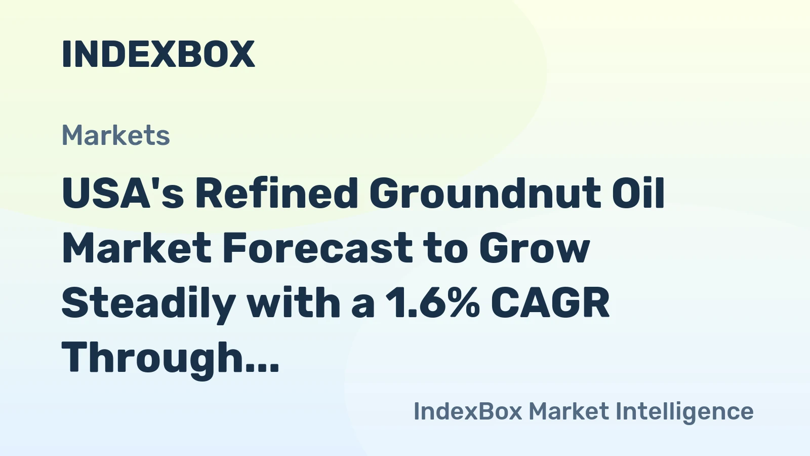 USA's Refined Groundnut Oil Market Forecast to Grow Steadily with a 1.6% CAGR Through 2035