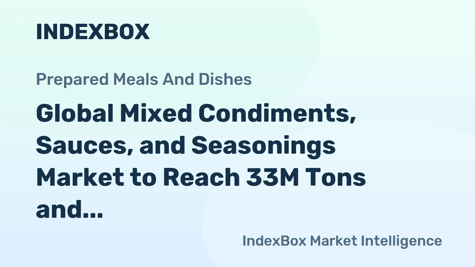 Global Mixed Condiments, Sauces, and Seasonings Market to Reach 33M Tons and $96.7B by 2035 with Anticipated Growth of +1.3% and +2.4%