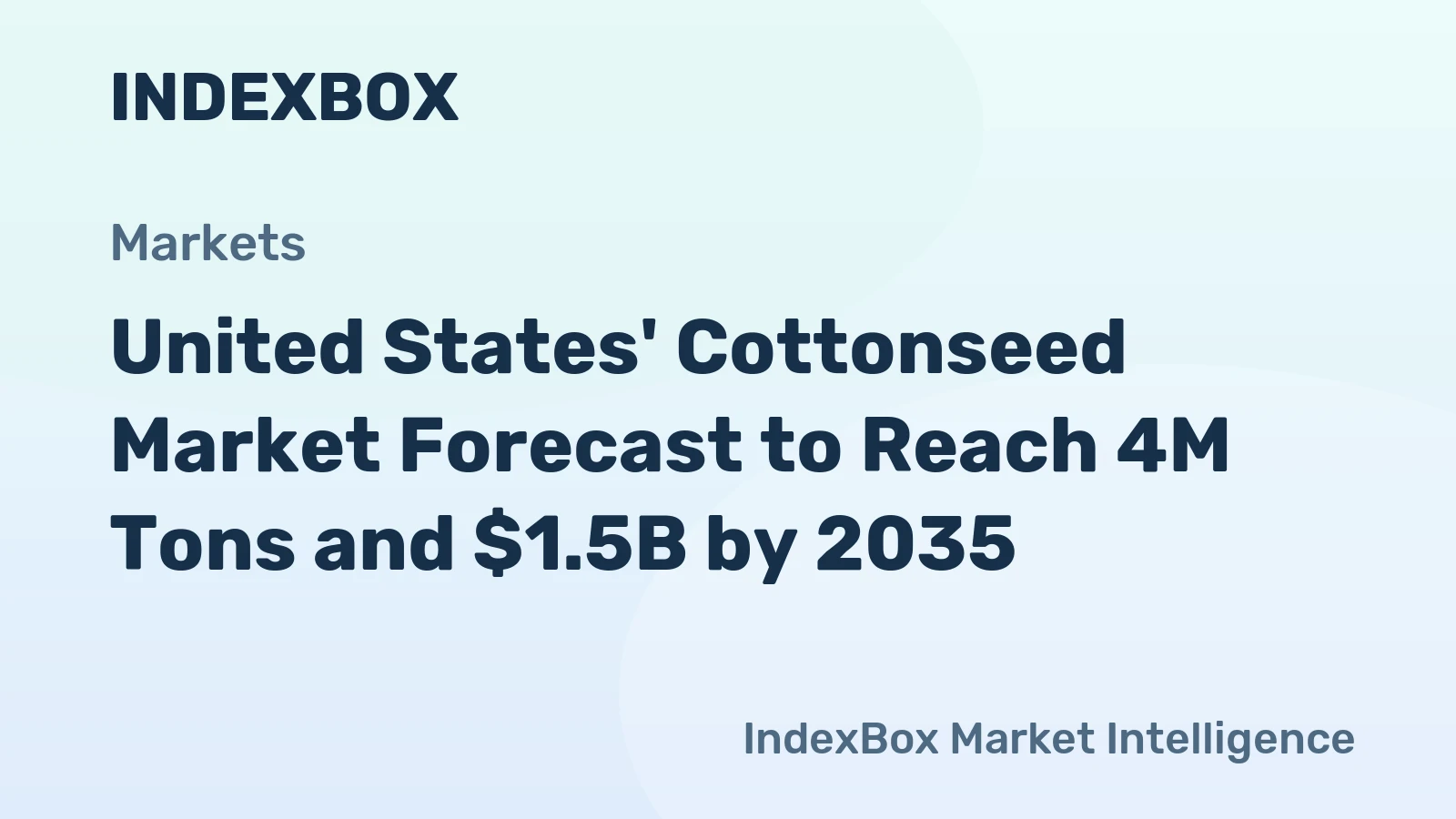 United States' Cottonseed Market Forecast to Reach 4M Tons and $1.5B by 2035