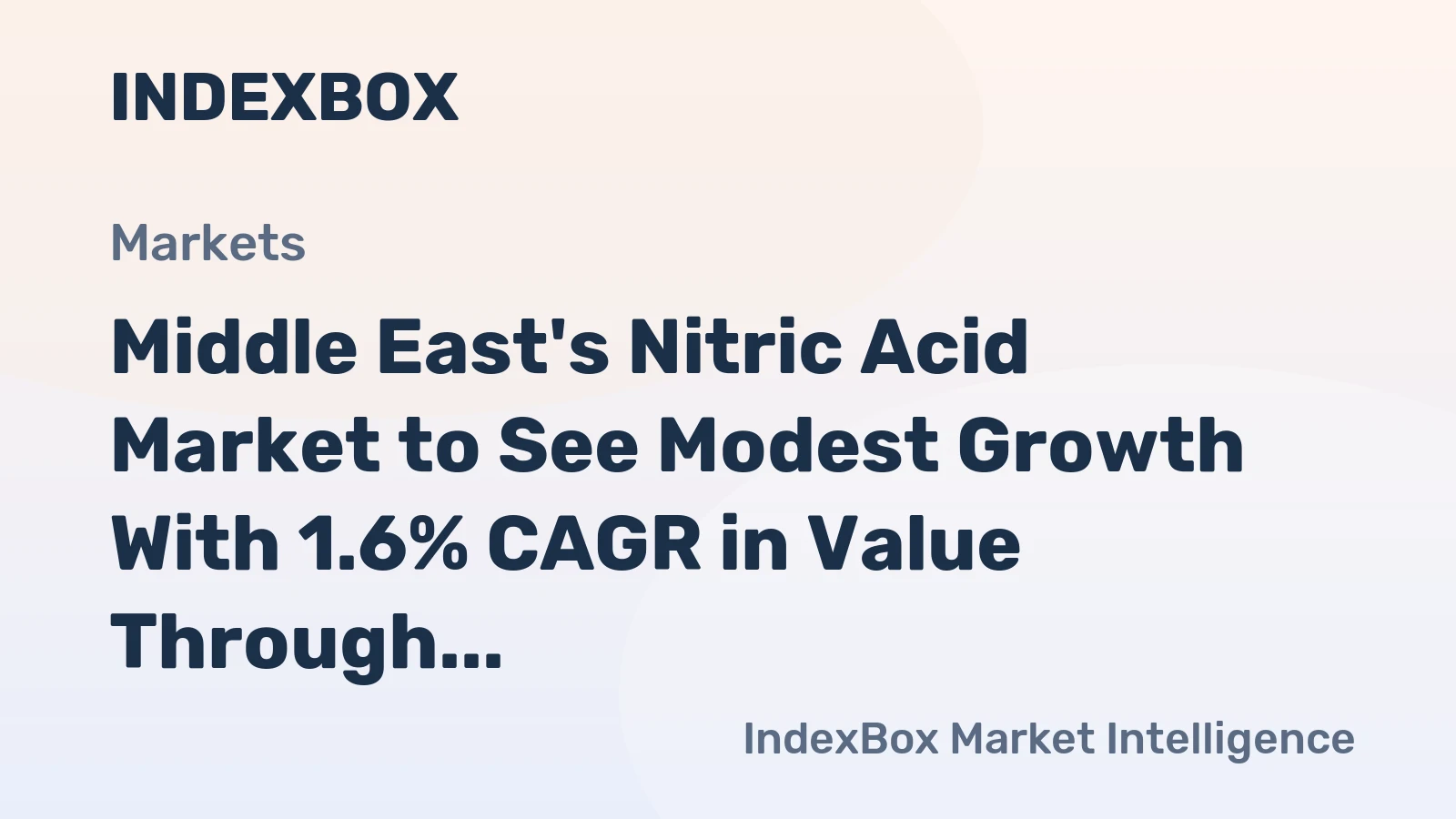 Middle East's Nitric Acid Market to See Modest Growth With 1.6% CAGR in Value Through 2035