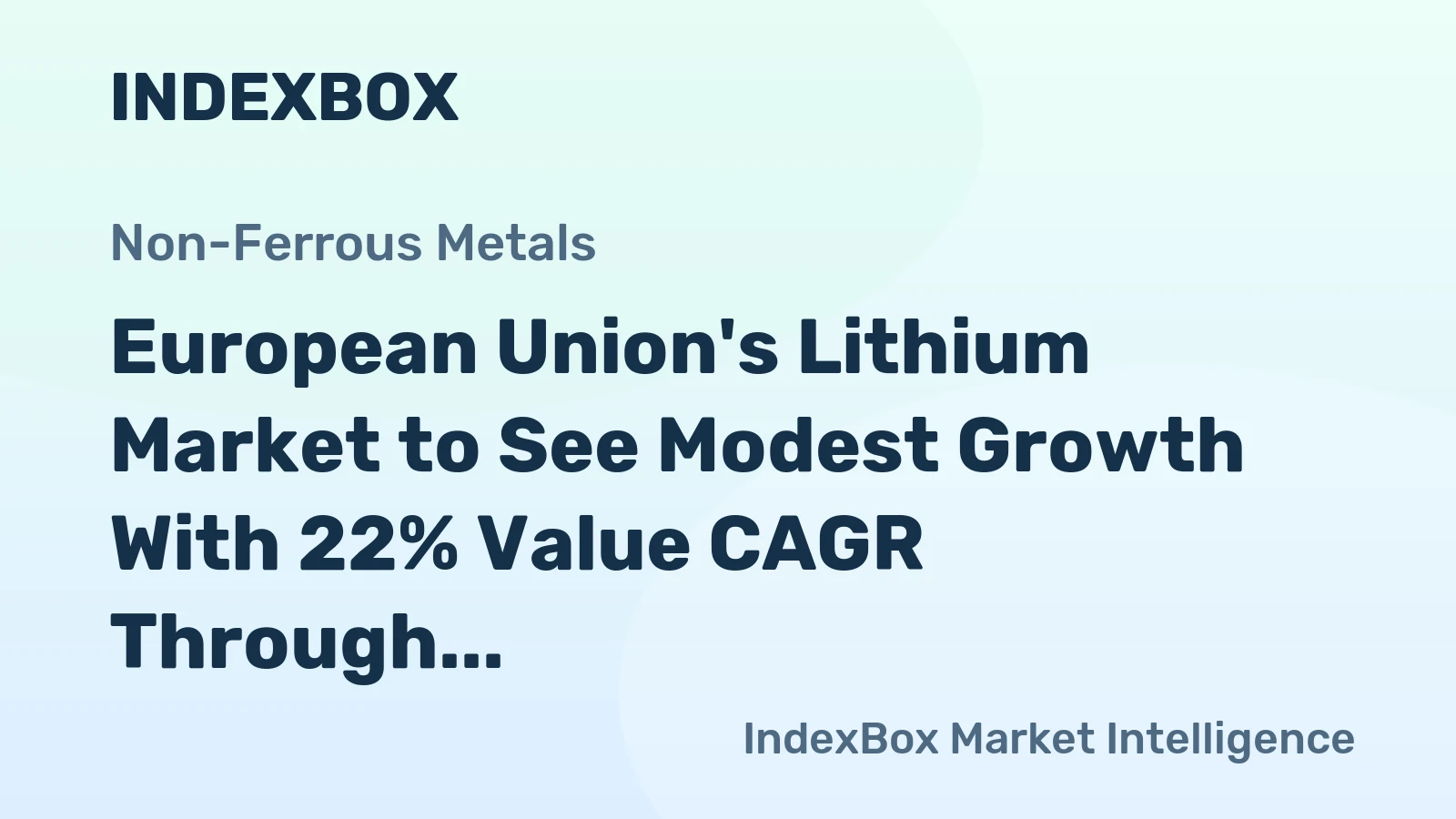 European Union's Lithium Market to See Modest Growth With 22% Value CAGR Through 2035
