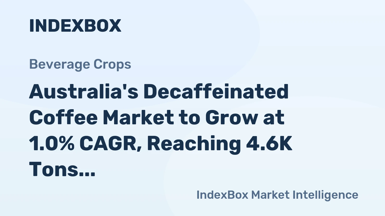 Australia's Decaffeinated Coffee Market to Grow at 1.0% CAGR, Reaching 4.6K Tons by 2035