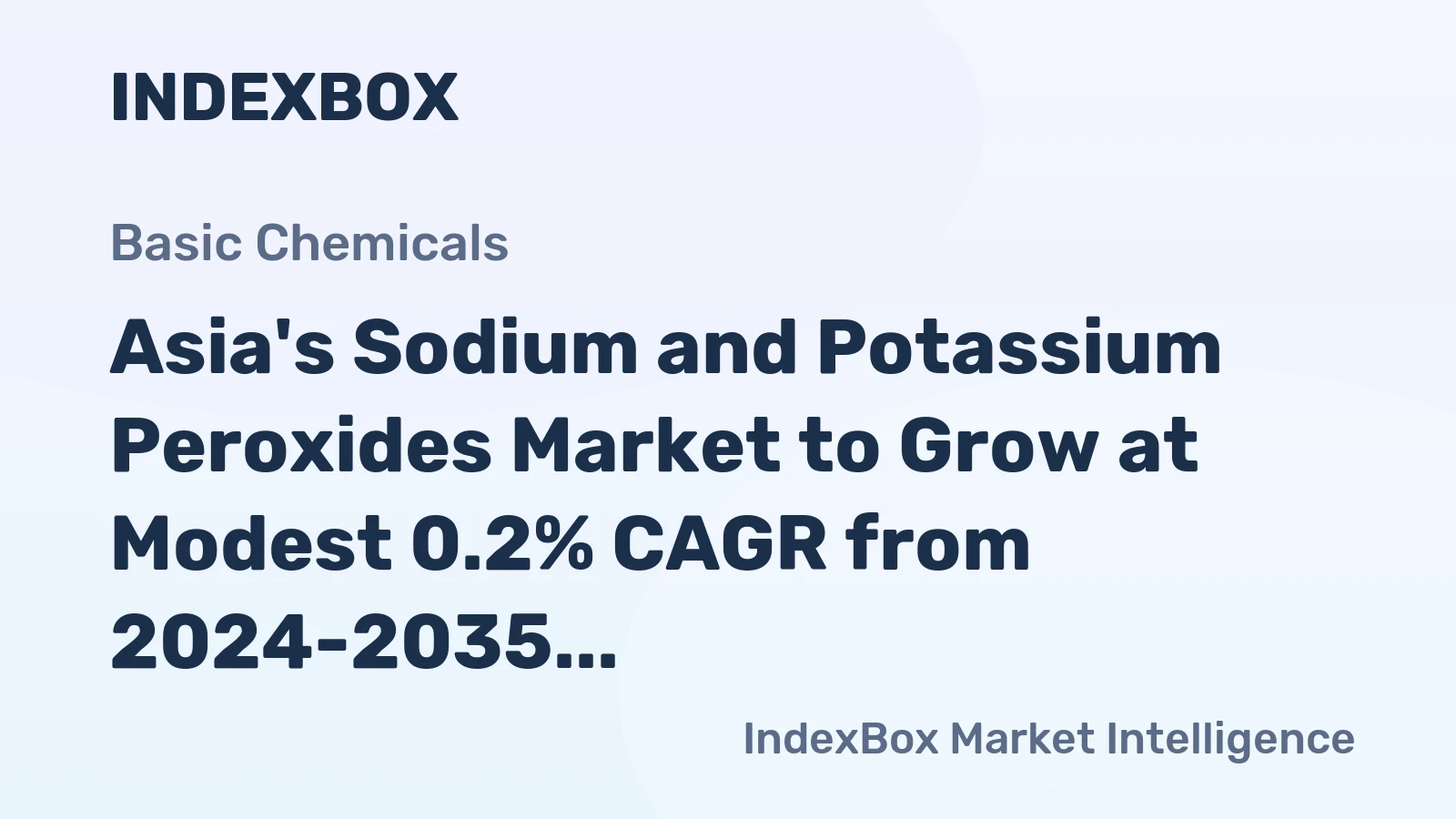Asia's Sodium and Potassium Peroxides Market to Grow at Modest 0.2% CAGR from 2024-2035