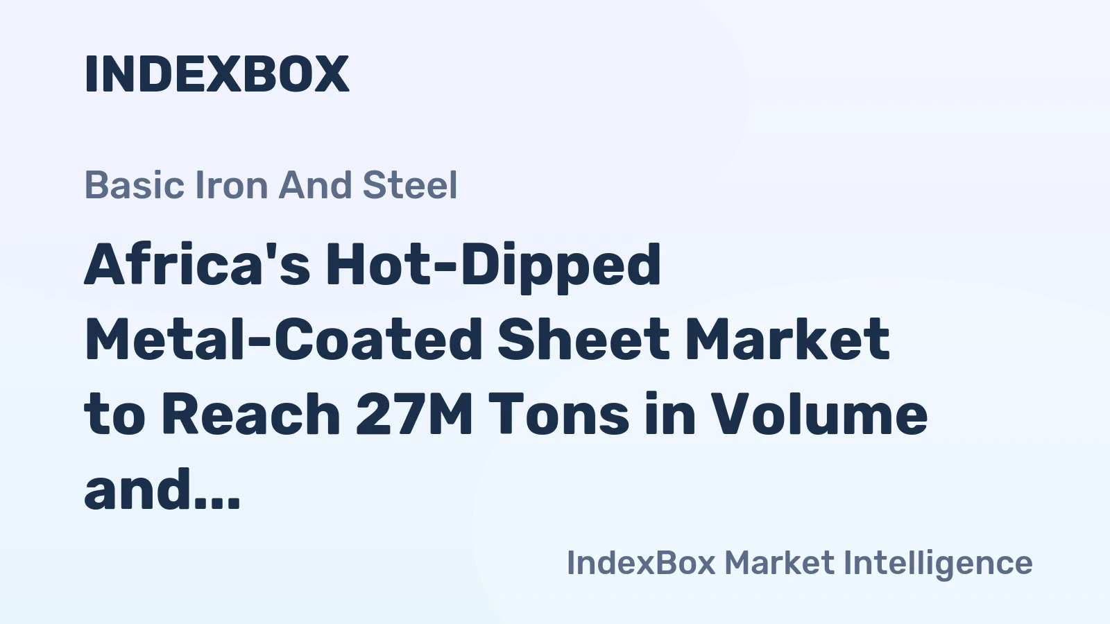 Africa's Hot-Dipped Metal-Coated Sheet Market to Reach 27M Tons in Volume and $31.1B in Value by 2035