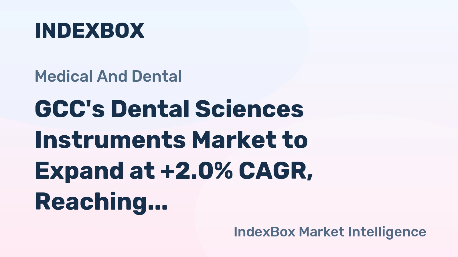 GCC's Dental Sciences Instruments Market to Expand at +2.0% CAGR, Reaching $449M by 2035