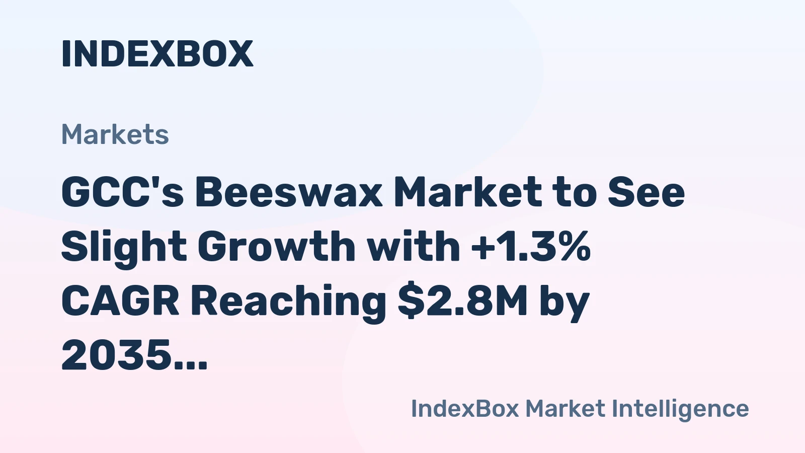 GCC's Beeswax Market to See Slight Growth with +1.3% CAGR Reaching $2.8M by 2035