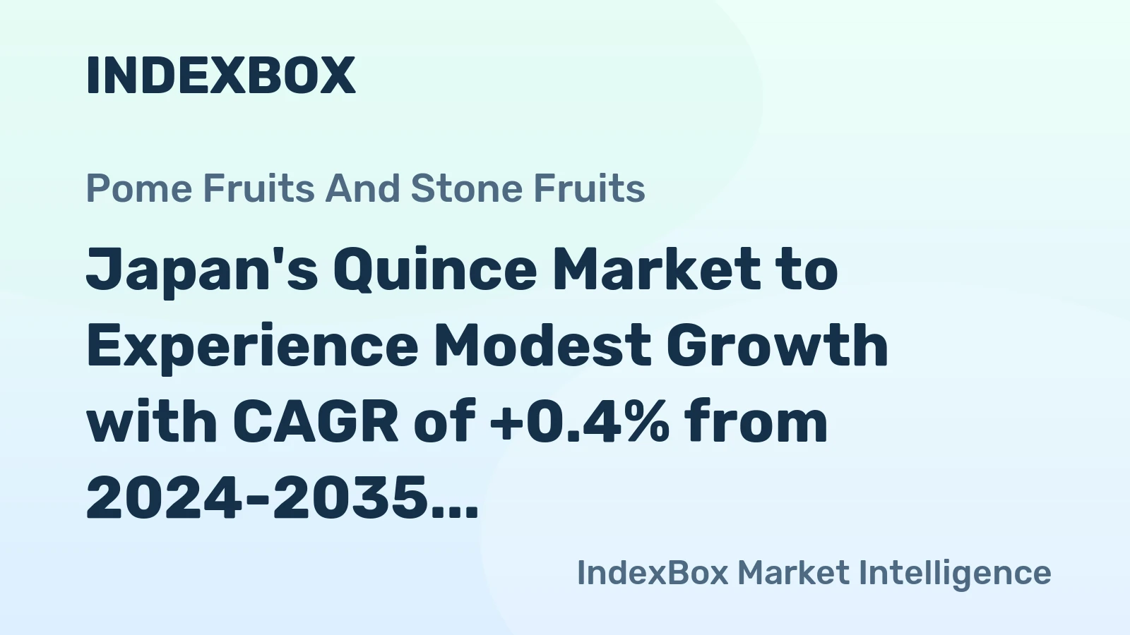 Japan's Quince Market to Experience Modest Growth with CAGR of +0.4% from 2024-2035