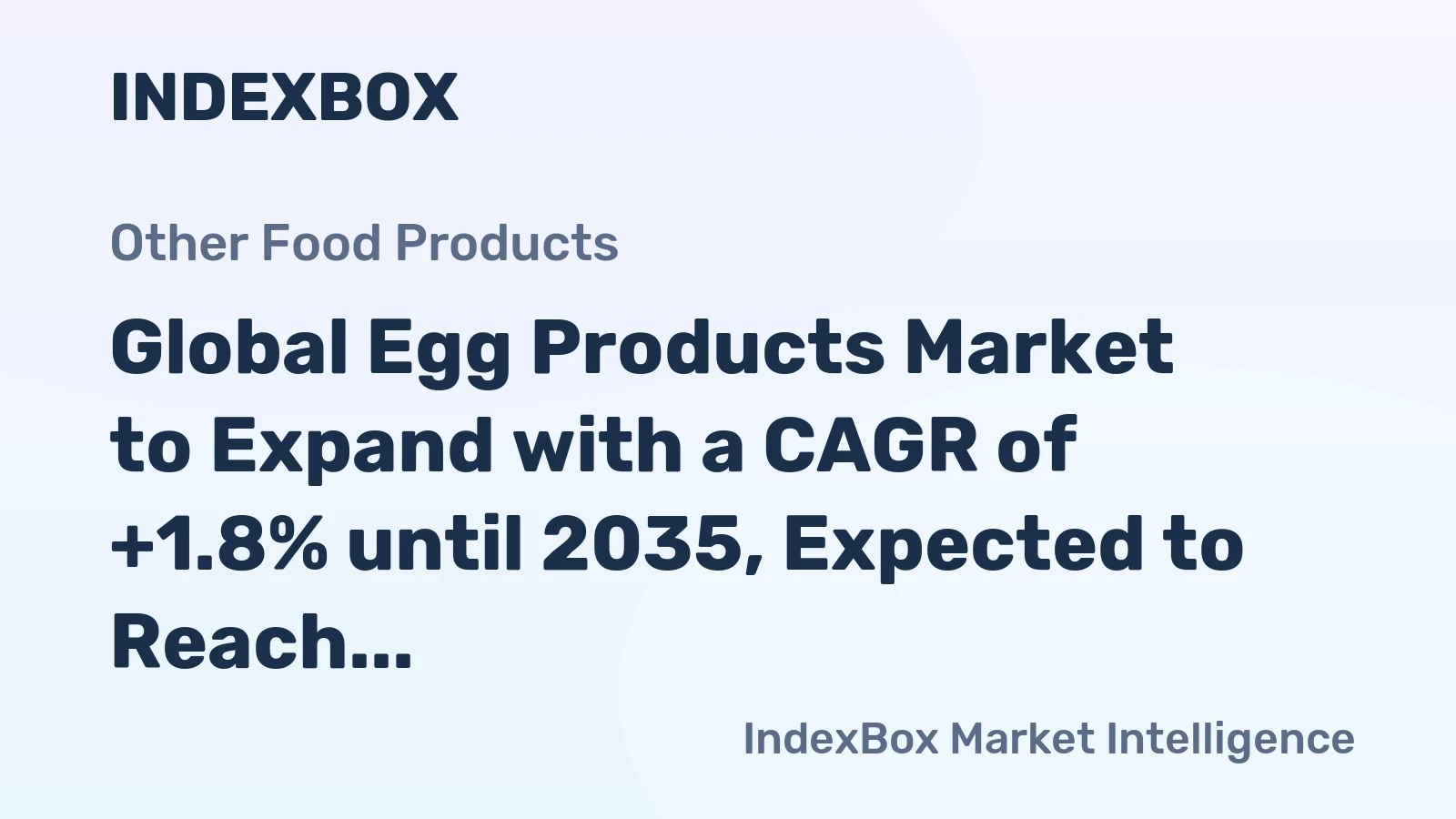 Global Egg Products Market to Expand with a CAGR of +1.8% until 2035, Expected to Reach $51.8B