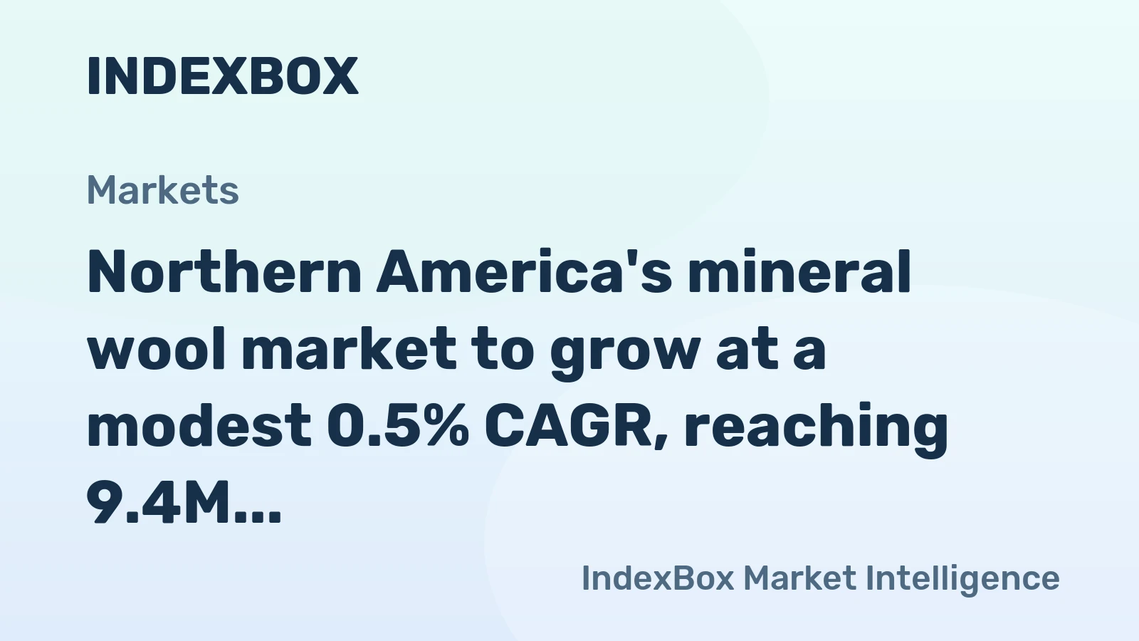 Northern America's mineral wool market to grow at a modest 0.5% CAGR, reaching 9.4M tons by 2035.