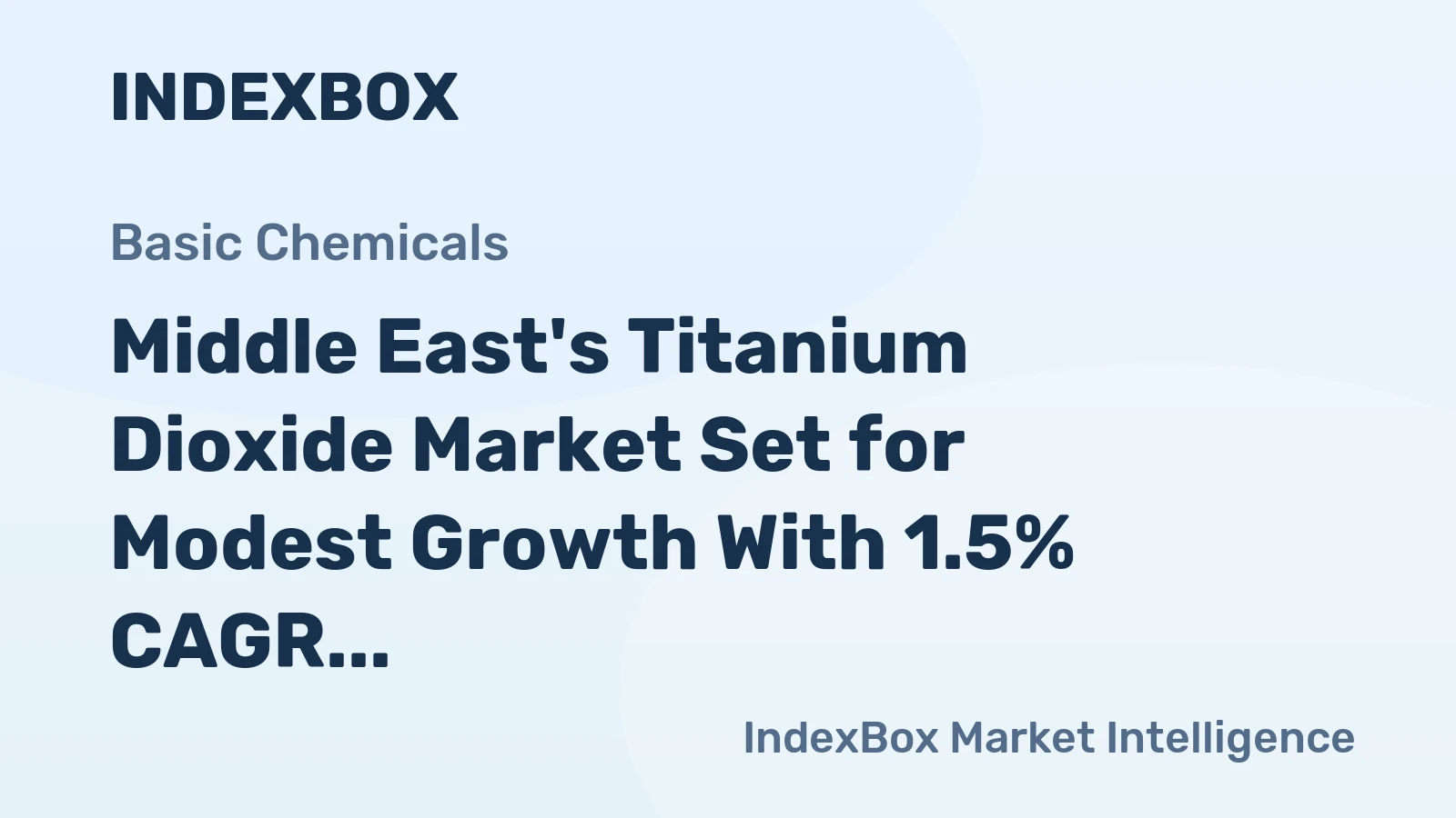 Middle East's Titanium Dioxide Market Set for Modest Growth With 1.5% CAGR in Value