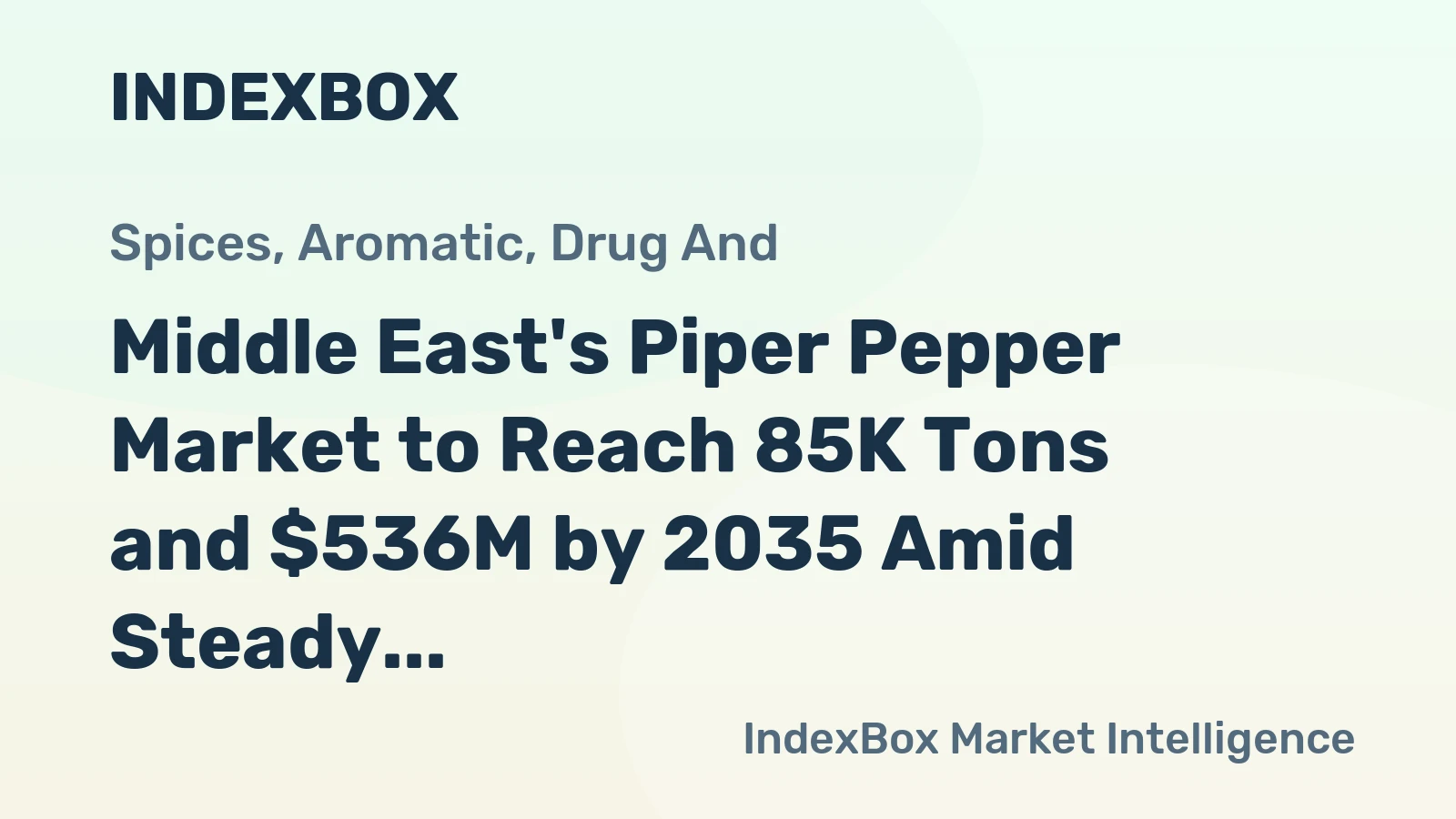 Middle East's Piper Pepper Market to Reach 85K Tons and $536M by 2035 Amid Steady Growth