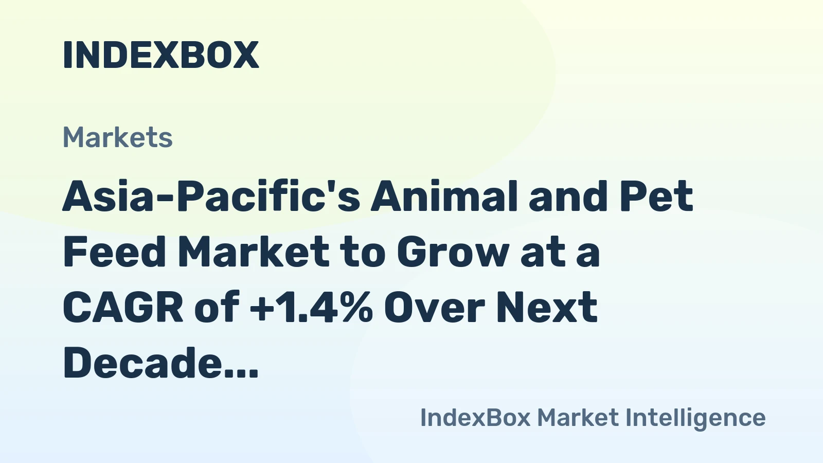 Asia-Pacific's Animal and Pet Feed Market to Grow at a CAGR of +1.4% Over Next Decade, Reaching $649.6B by 2035
