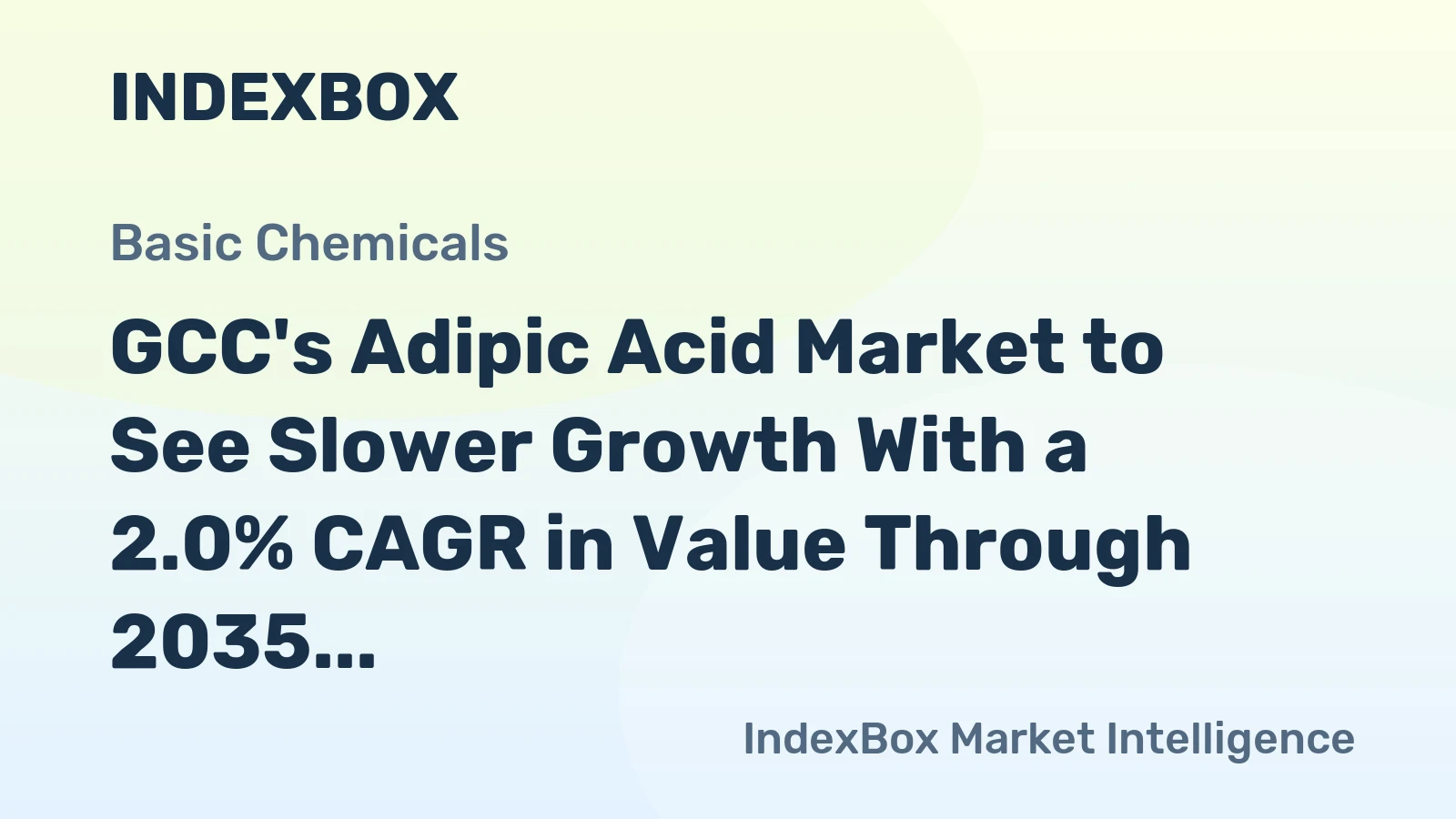 GCC's Adipic Acid Market to See Slower Growth With a 2.0% CAGR in Value Through 2035