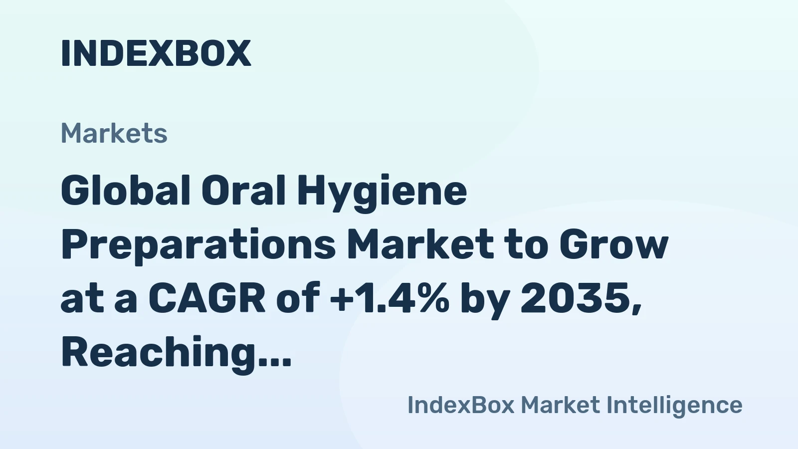 Global Oral Hygiene Preparations Market to Grow at a CAGR of +1.4% by 2035, Reaching $9.8B in Value