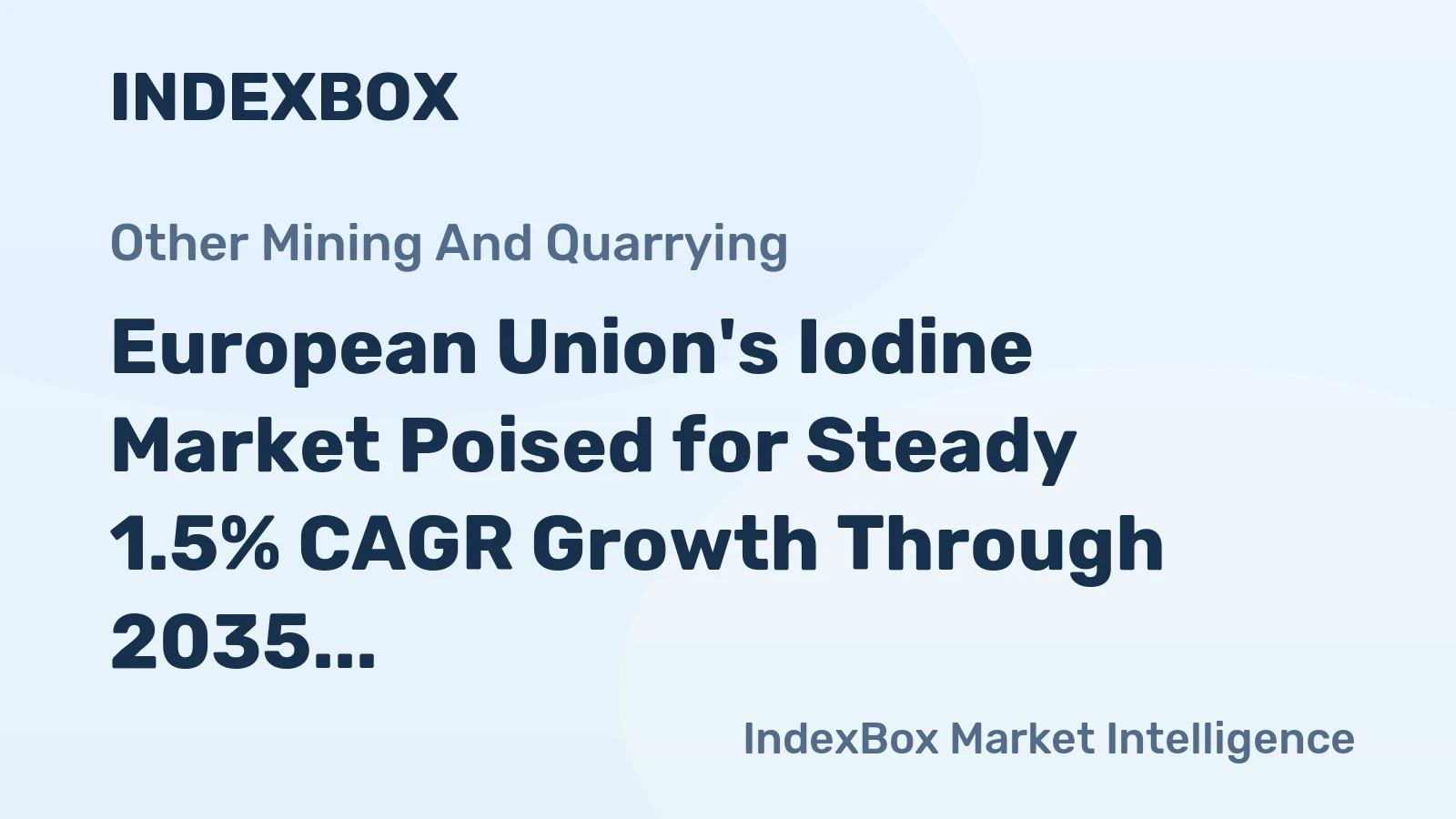 European Union's Iodine Market Poised for Steady 1.5% CAGR Growth Through 2035