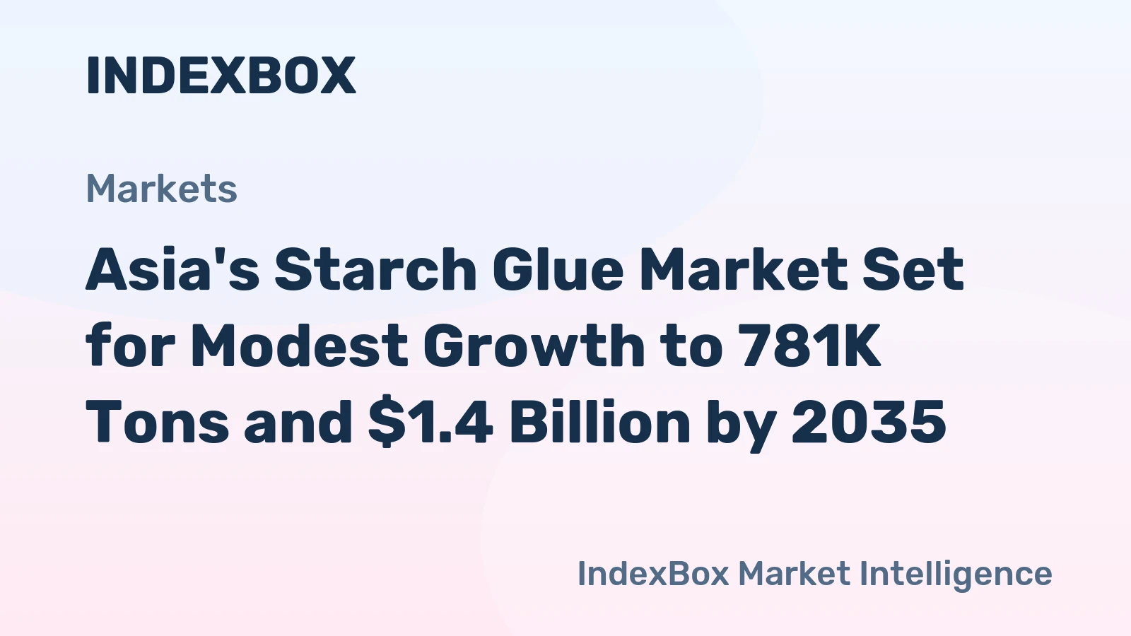 Asia's Starch Glue Market Set for Modest Growth to 781K Tons and $1.4 Billion by 2035