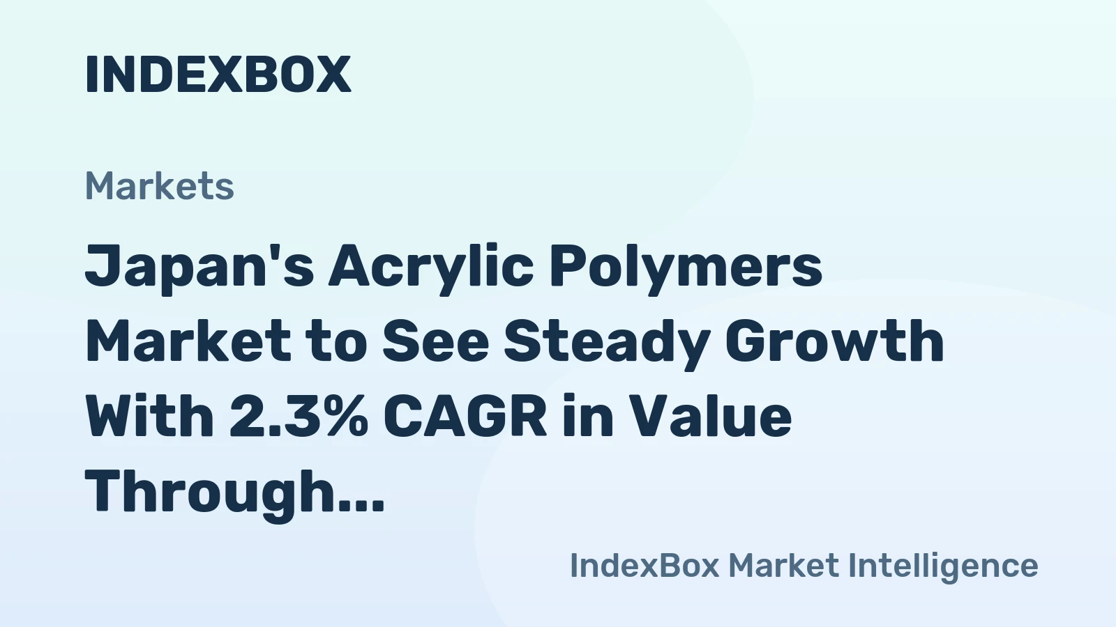 Japan's Acrylic Polymers Market to See Steady Growth With 2.3% CAGR in Value Through 2035