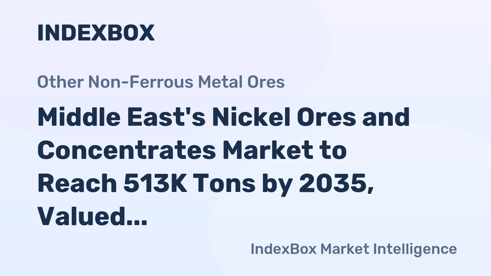 Middle East's Nickel Ores and Concentrates Market to Reach 513K Tons by 2035, Valued at $306M