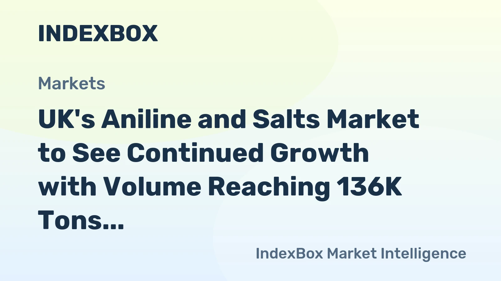 UK's Aniline and Salts Market to See Continued Growth with Volume Reaching 136K Tons and Value hitting $193M by 2035