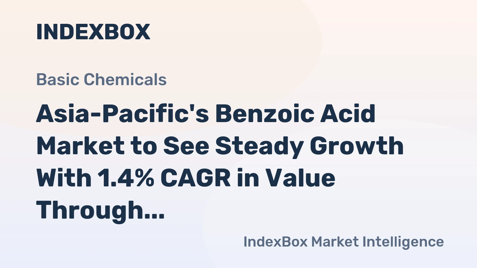 Asia-Pacific's Benzoic Acid Market to See Steady Growth With 1.4% CAGR in Value Through 2035