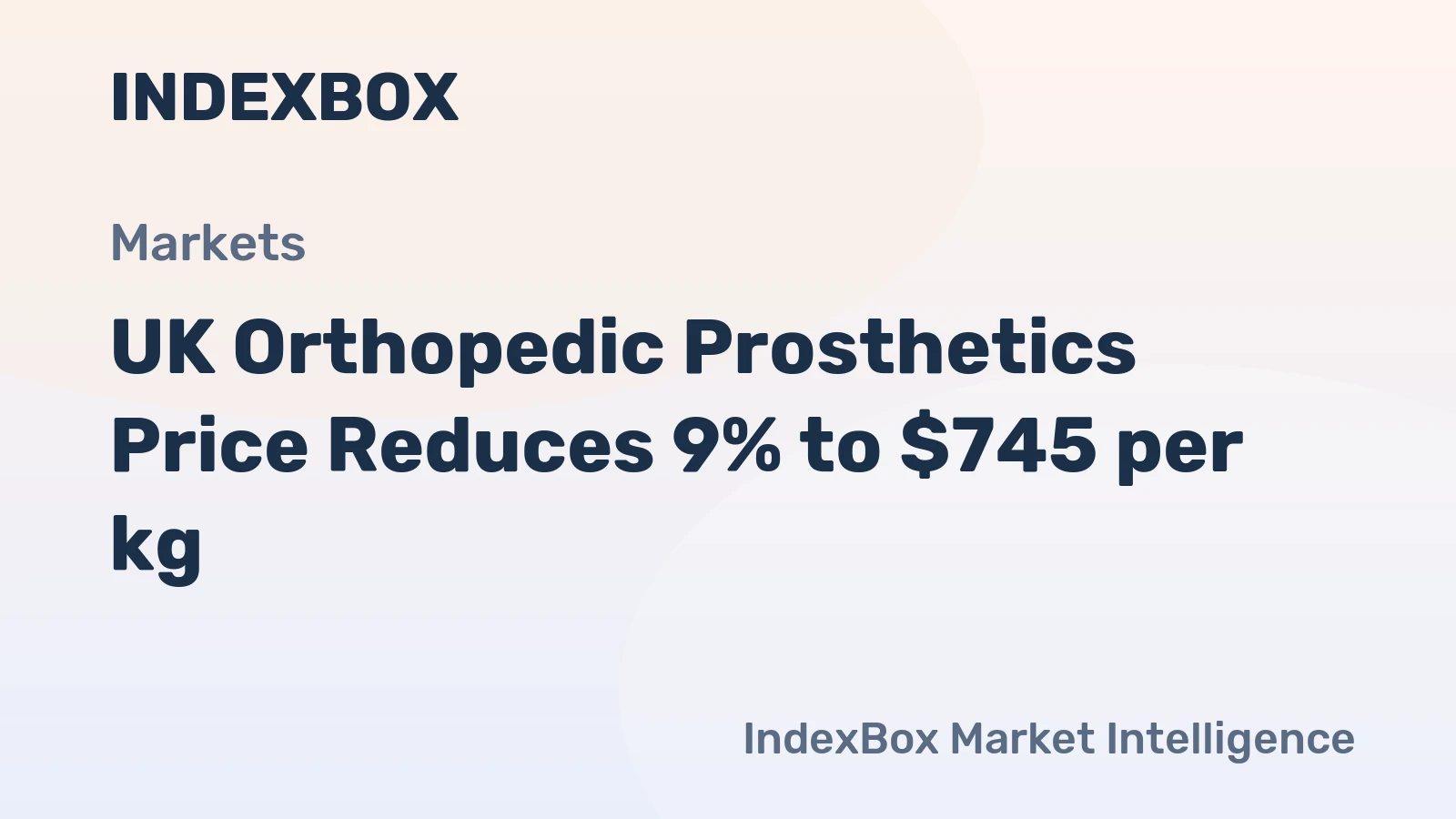 UK Orthopedic Prosthetics Price Reduces 9% to $745 per kg