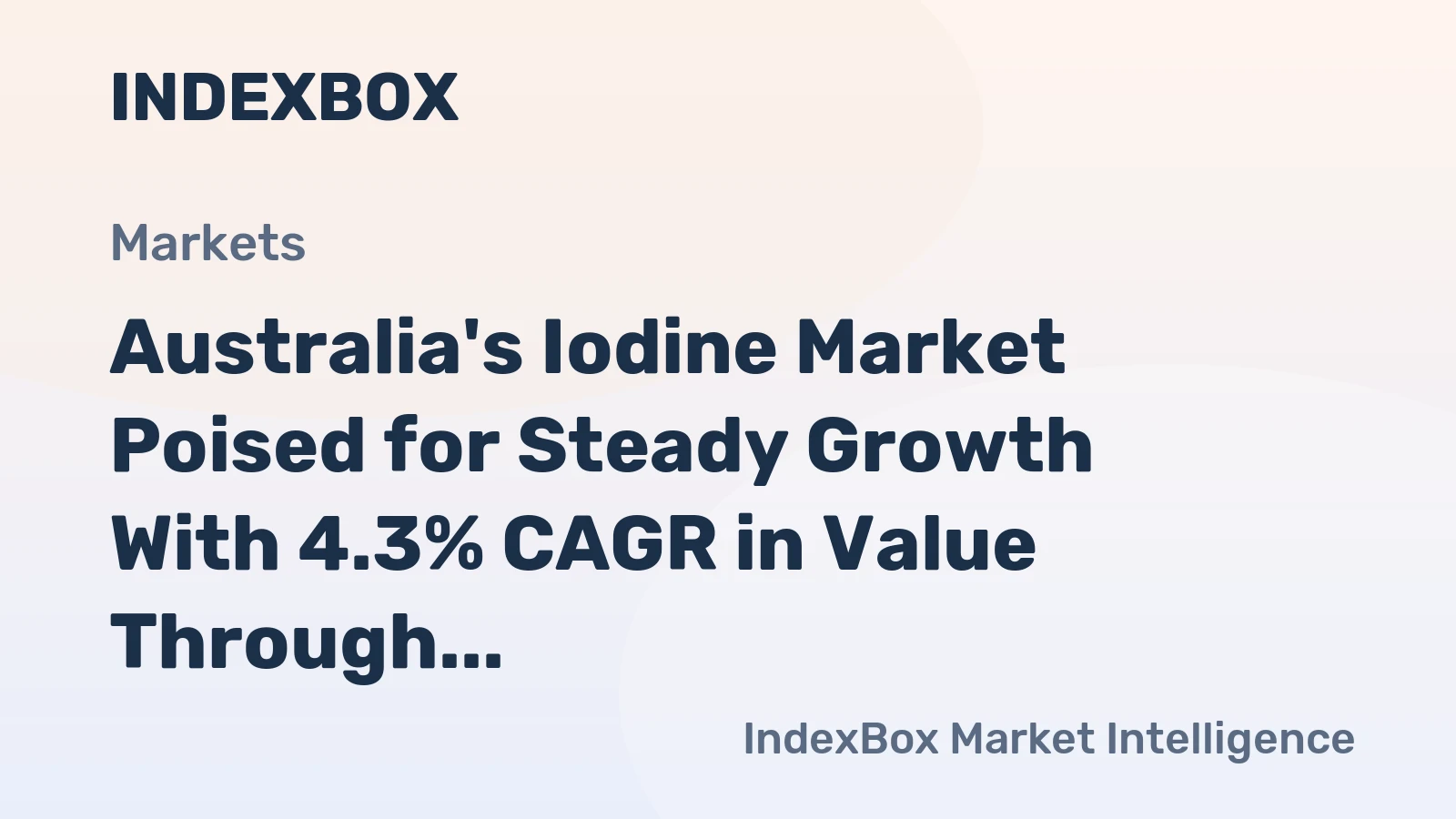 Australia's Iodine Market Poised for Steady Growth With 4.3% CAGR in Value Through 2035