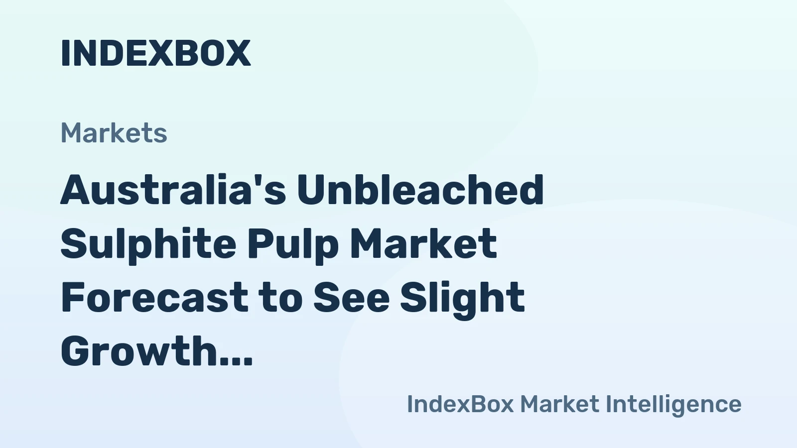 Australia's Unbleached Sulphite Pulp Market Forecast to See Slight Growth With a +0.8% Volume CAGR