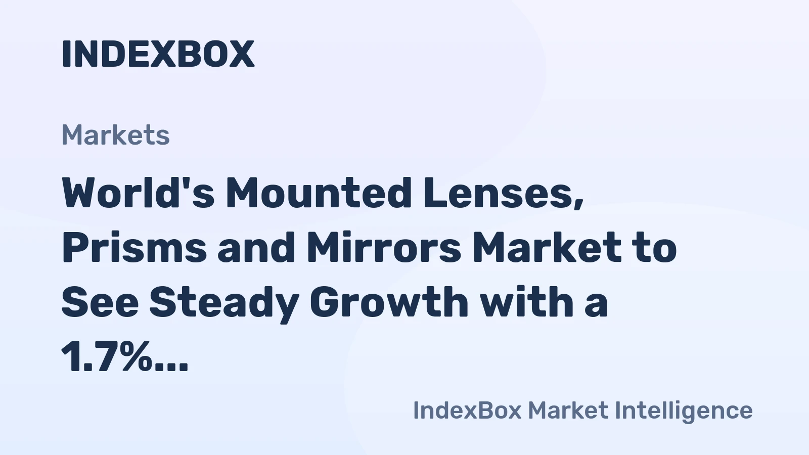 World's Mounted Lenses, Prisms and Mirrors Market to See Steady Growth with a 1.7% CAGR Through 2035