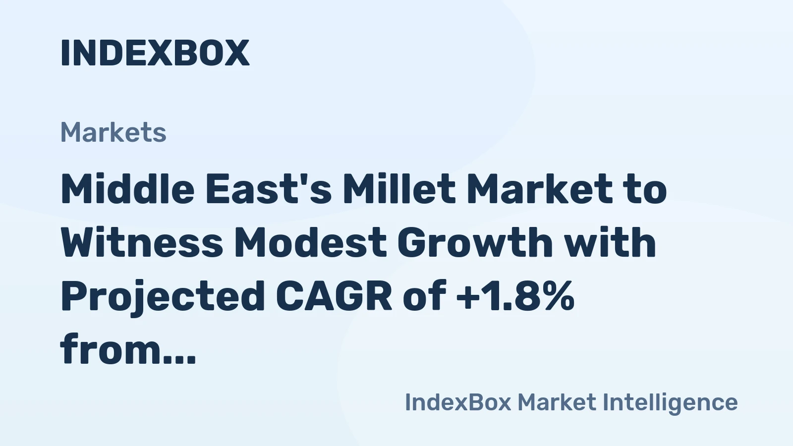 Middle East's Millet Market to Witness Modest Growth with Projected CAGR of +1.8% from 2024 to 2035