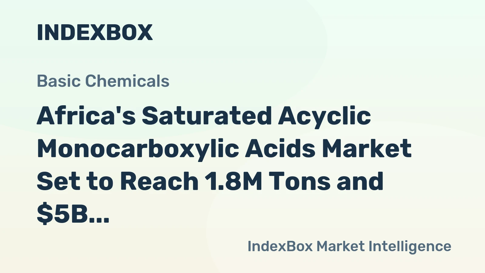 Africa's Saturated Acyclic Monocarboxylic Acids Market Set to Reach 1.8M Tons and $5B by 2035